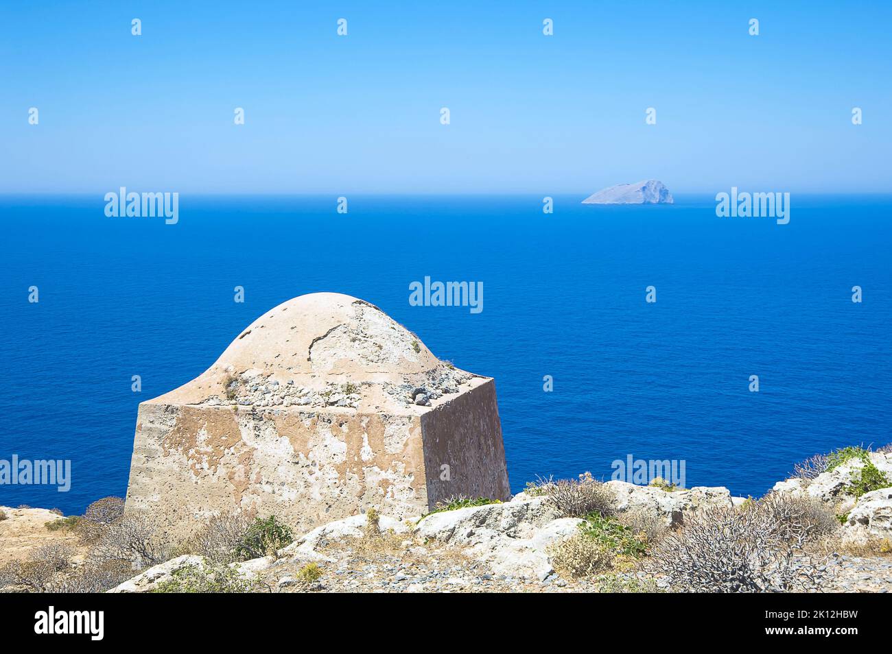 Gramvousa island fortress building, Crete, Greece Stock Photo - Alamy