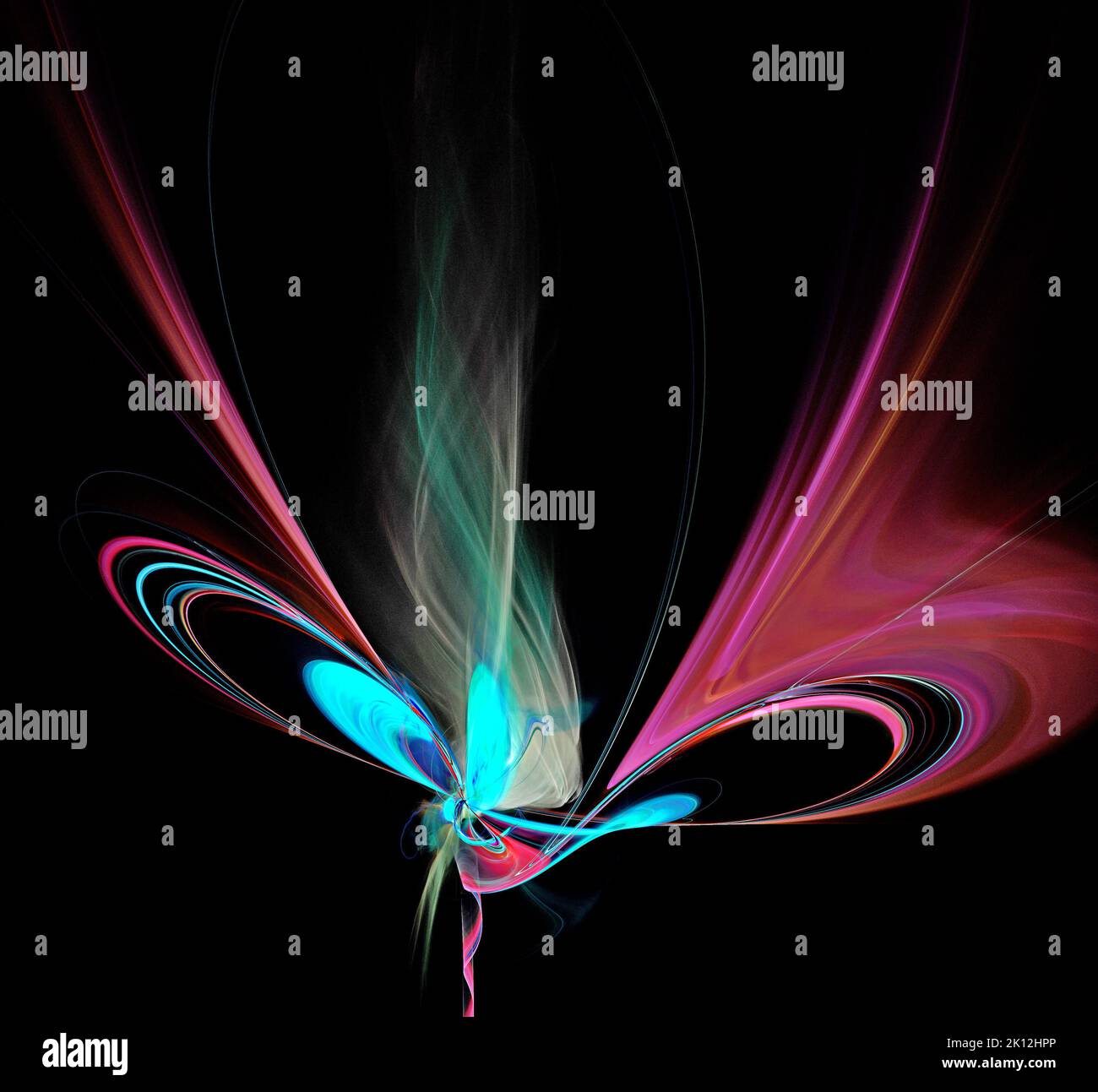 Abstract fractal graphics. Design element. Blue and red shades of color ...