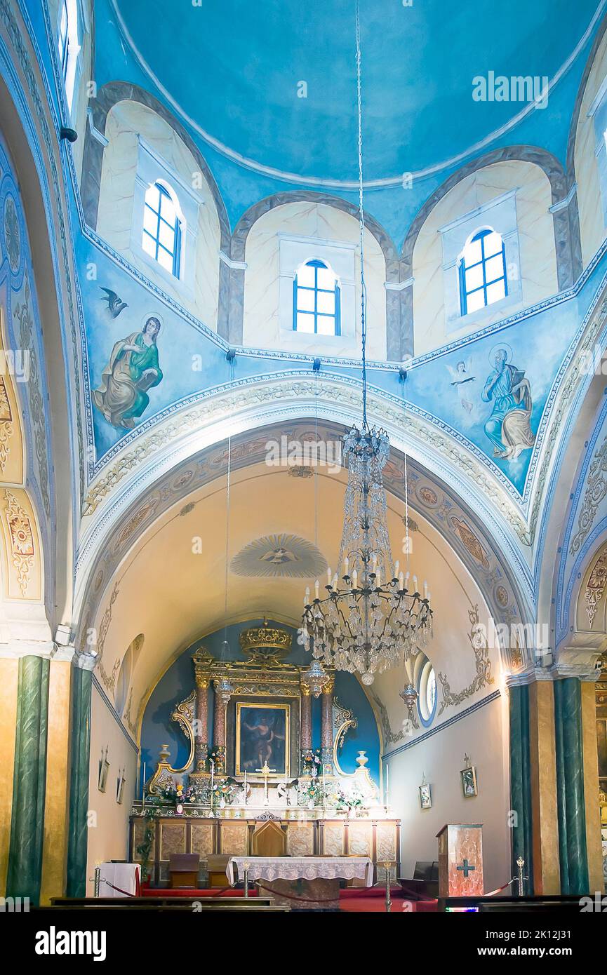 The St. John the Baptist Cathedral, the Roman Catholic church in Fira ...