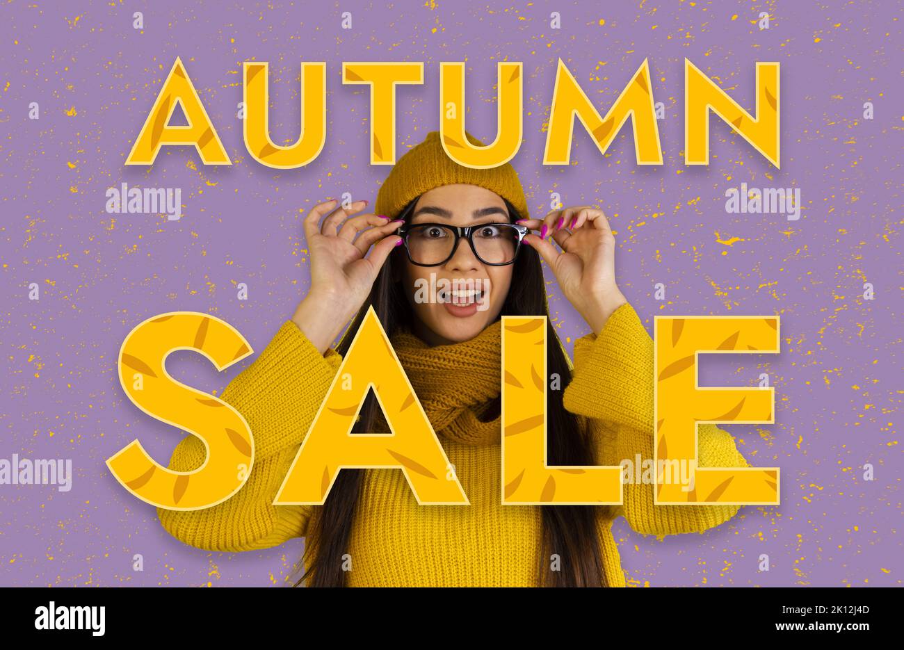 Creative art design. Conceptual image. Stylish young girl in yellow ...