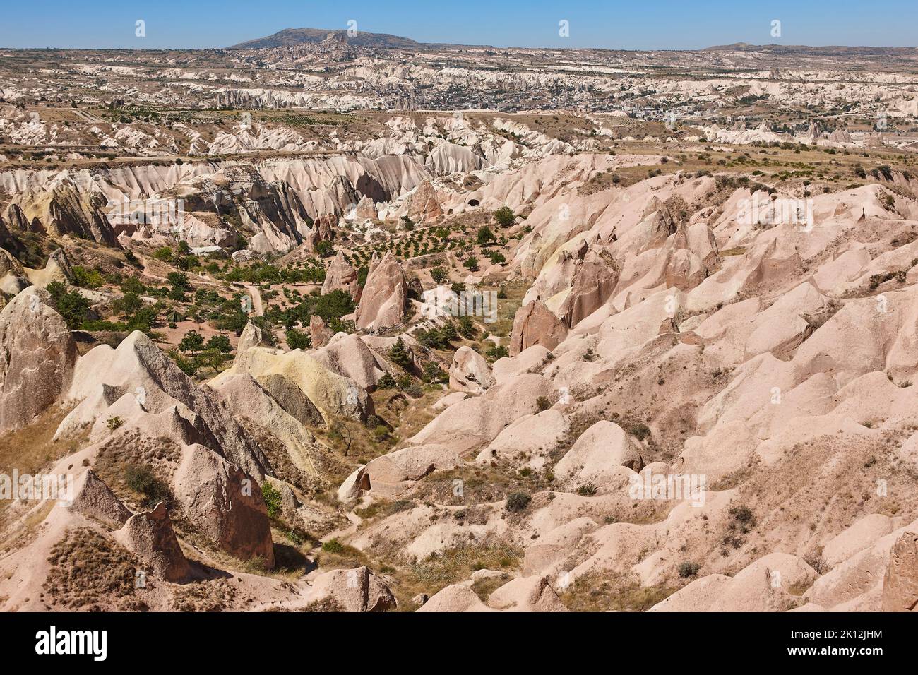 Picturesque rock formation in Cappadocia. Rose valley. Goreme, Turkey ...