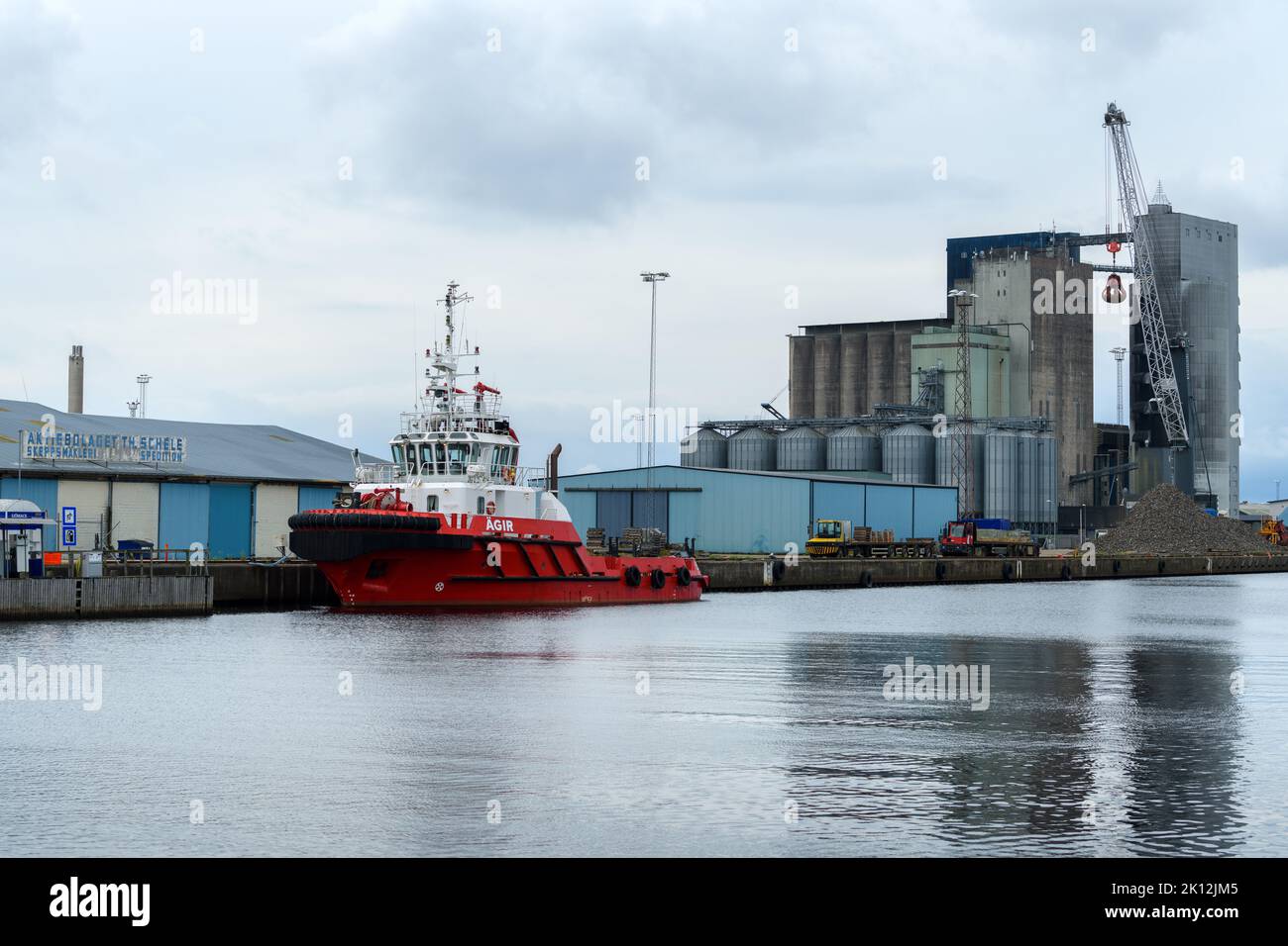 Halmstad, Sweden - August 20, 2022: Halmstad port spans over 45 ha ...
