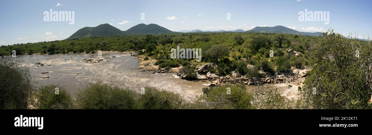 The vantage point overlooking the rapids on the Ruaha River offers a ...