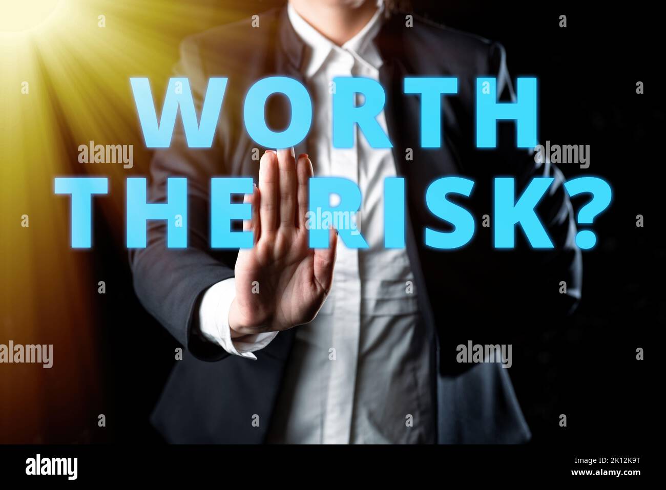 Hand writing sign Worth The Risk questionasking if certain action ...