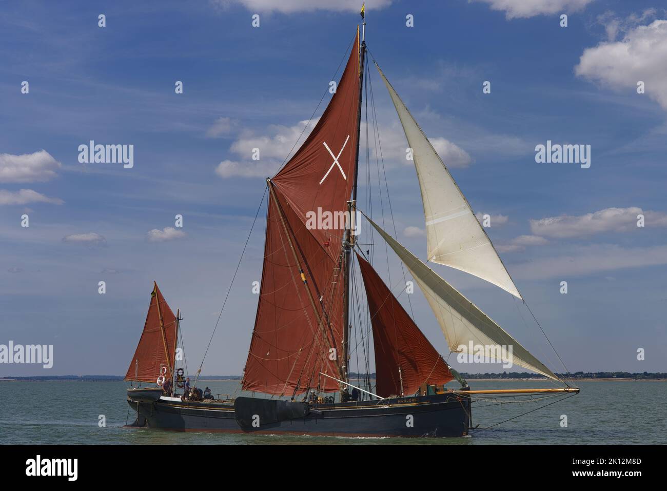 The Thames sailing barge Marjorie in full sail in the Blackwater Barge ...
