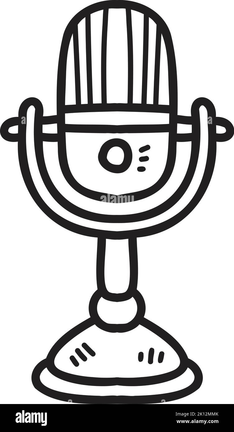 Hand Drawn microphone illustration isolated on background Stock Vector ...