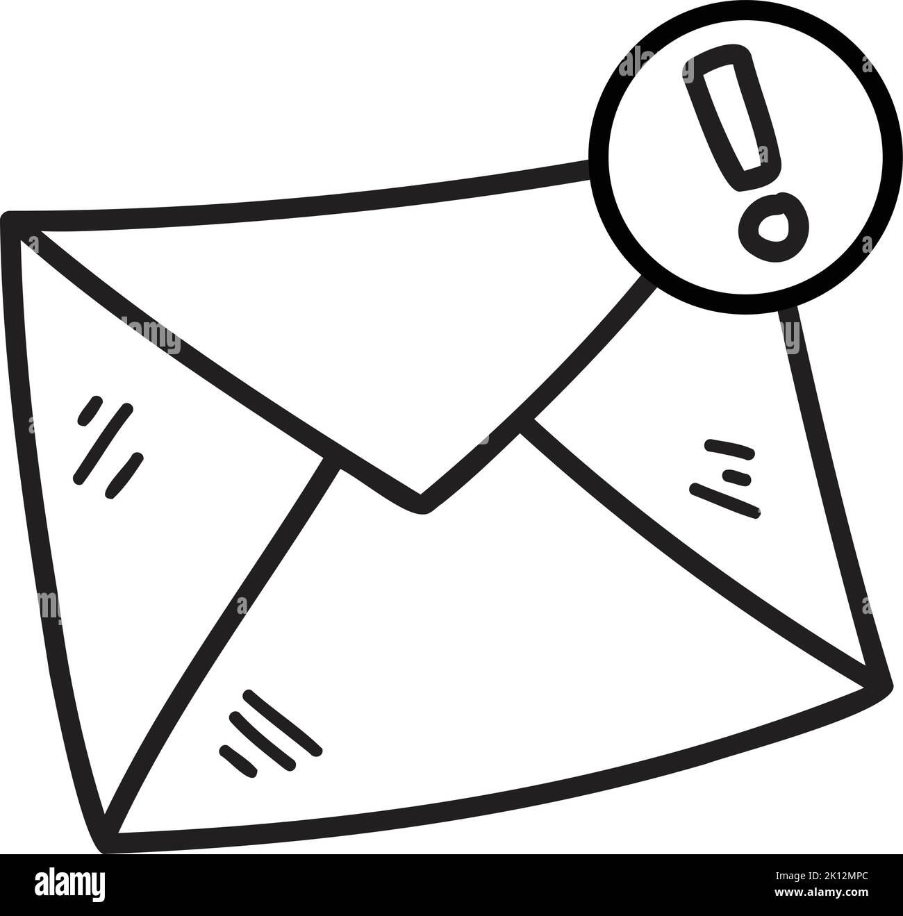 Hand Drawn Letters and reminder symbols illustration isolated on ...