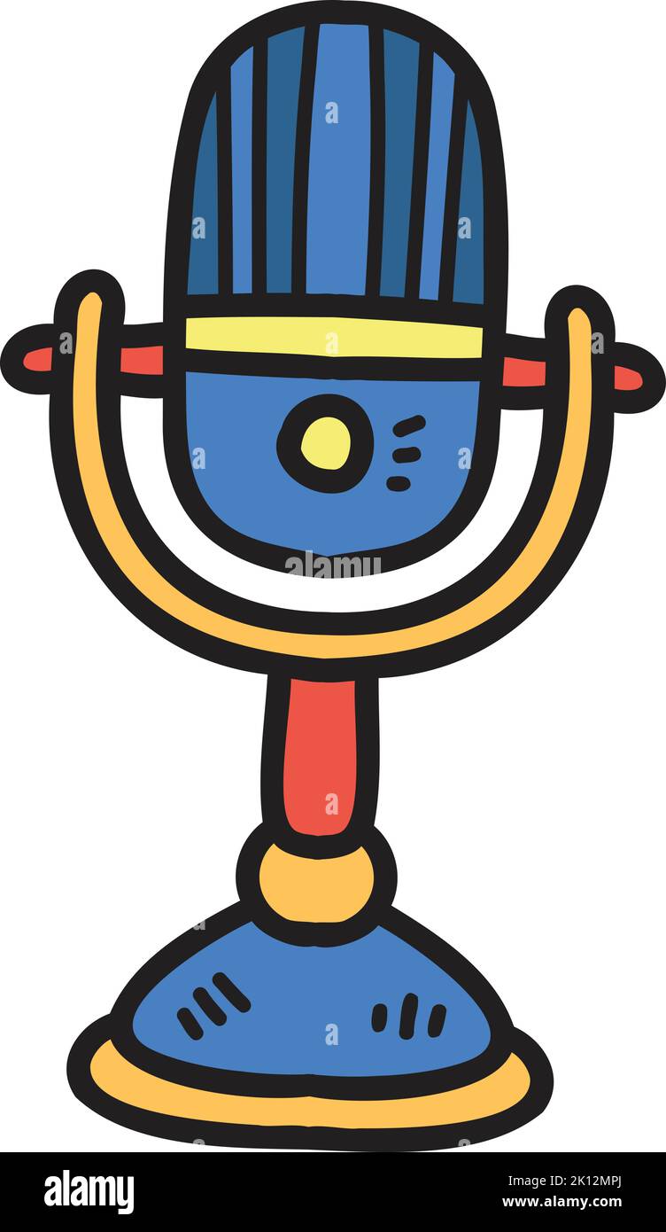 Hand Drawn microphone illustration isolated on background Stock Vector ...
