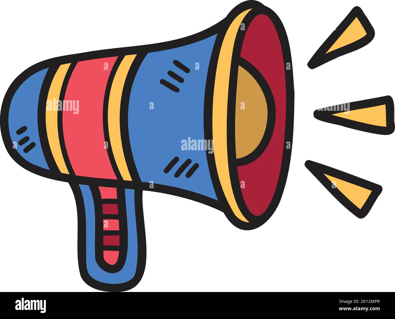 Hand Drawn megaphone illustration isolated on background Stock Vector ...