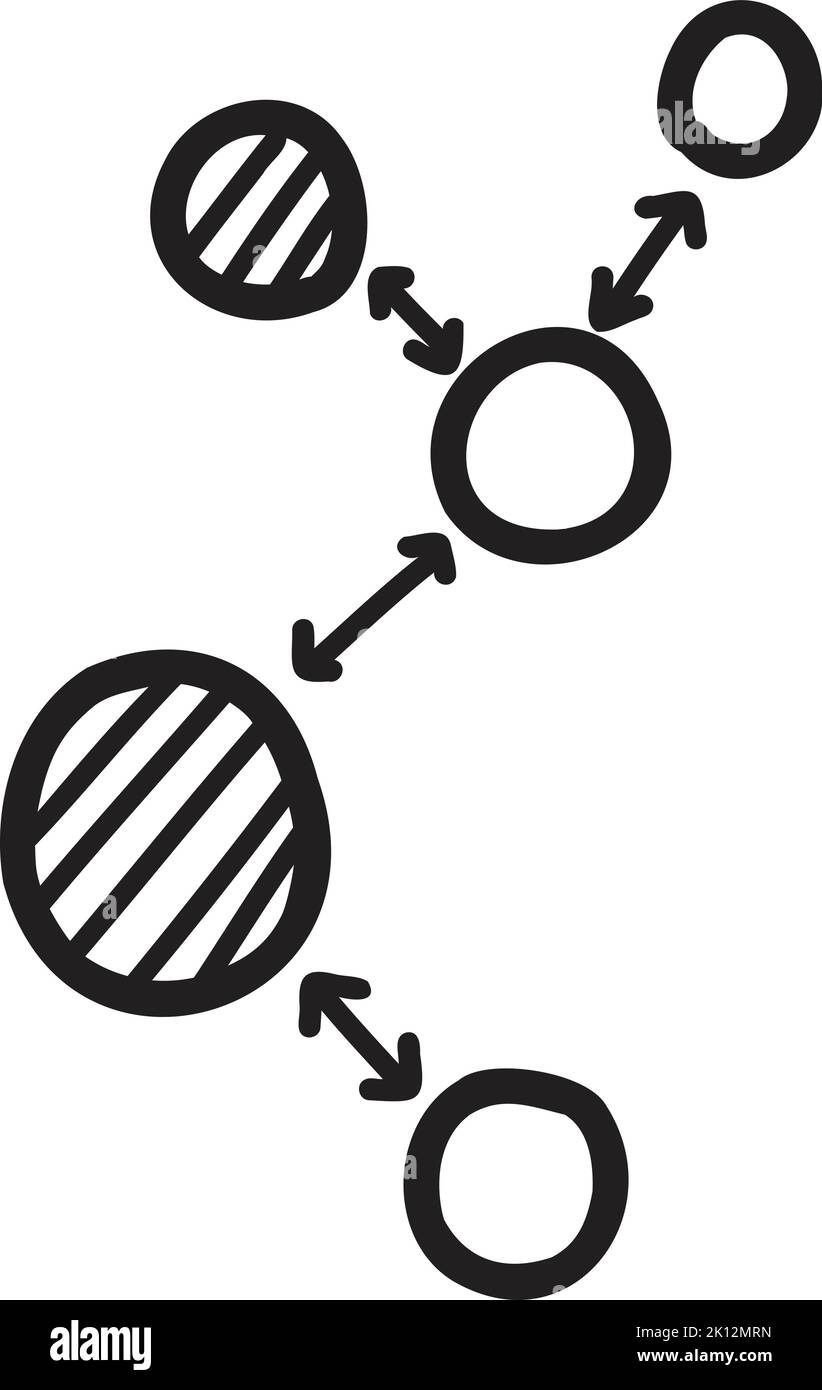 Hand Drawn circle connection graph illustration isolated on background ...