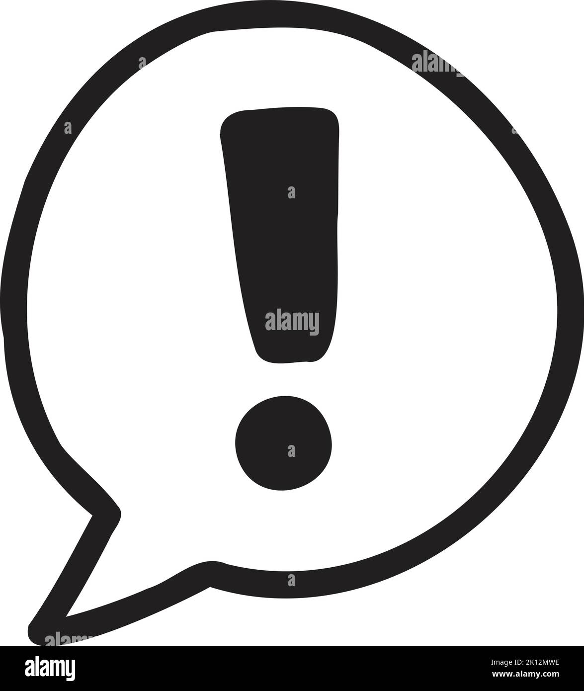 Hand Drawn Exclamation mark and speech box illustration isolated on ...