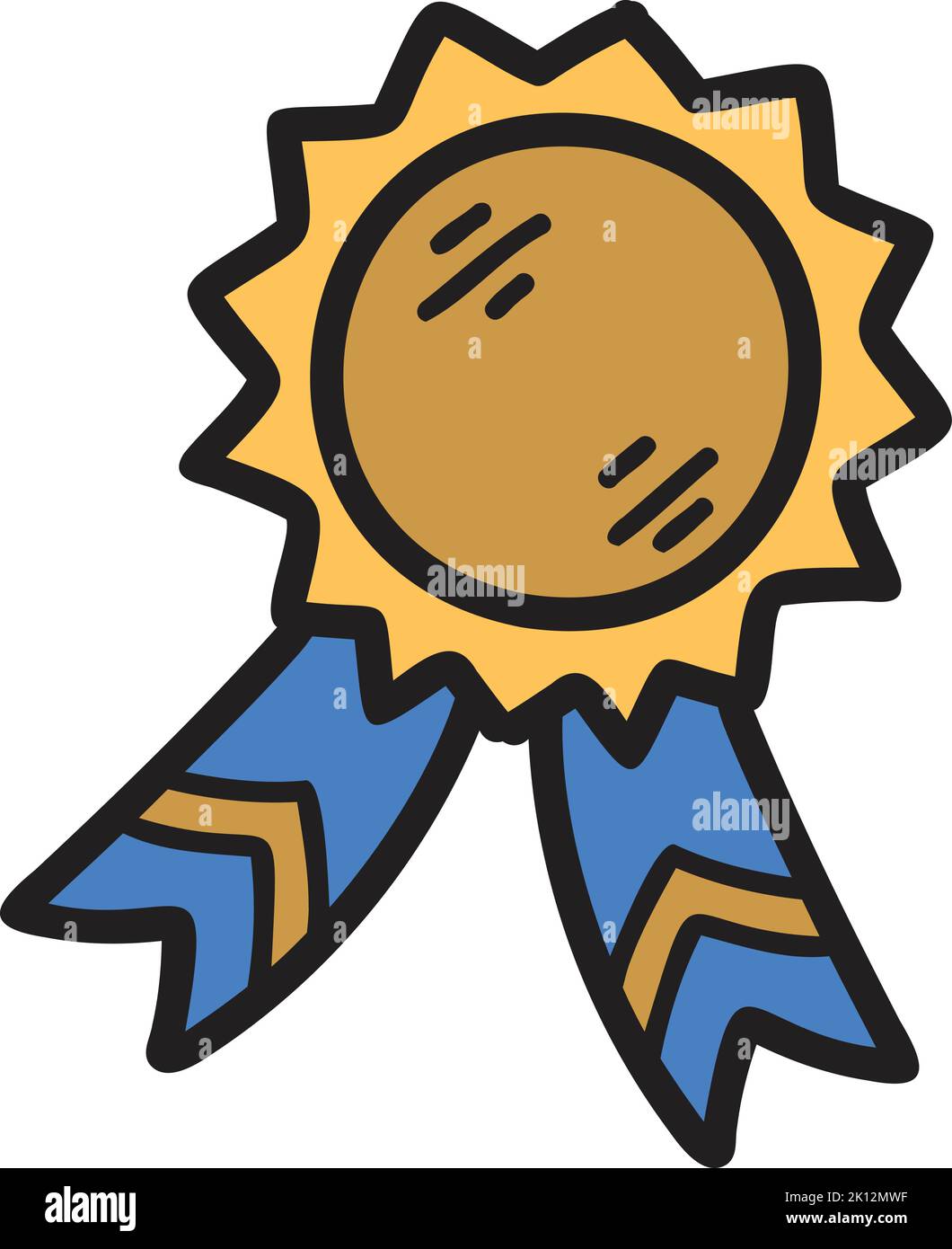 Hand Drawn medal illustration isolated on background Stock Vector Image ...