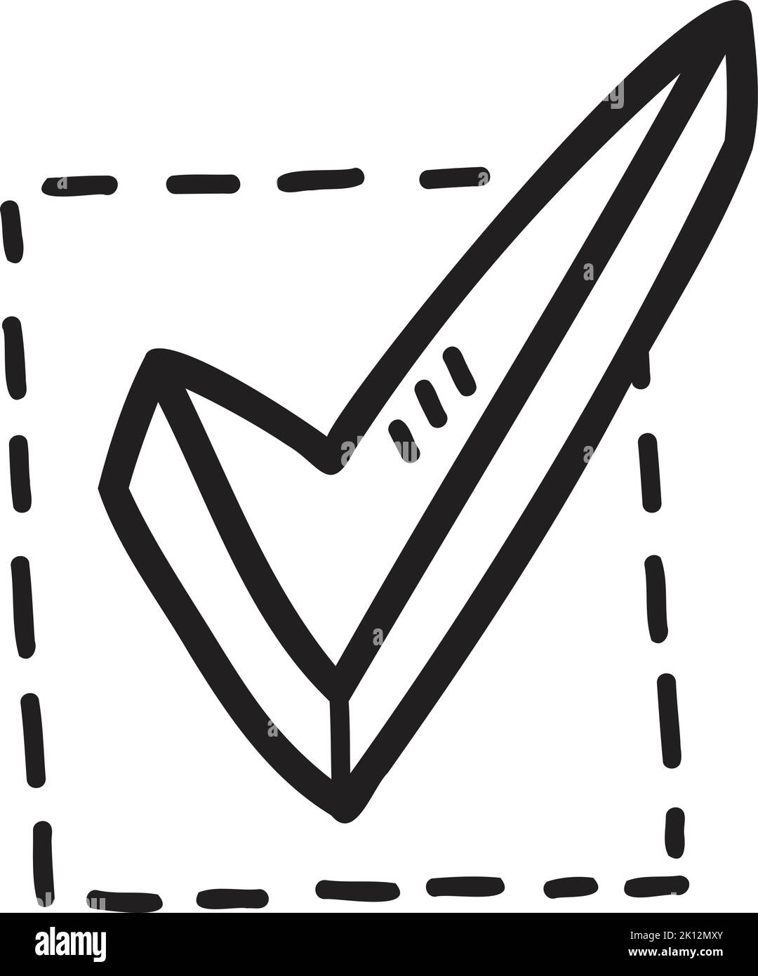 Hand Drawn check mark illustration isolated on background Stock Vector ...