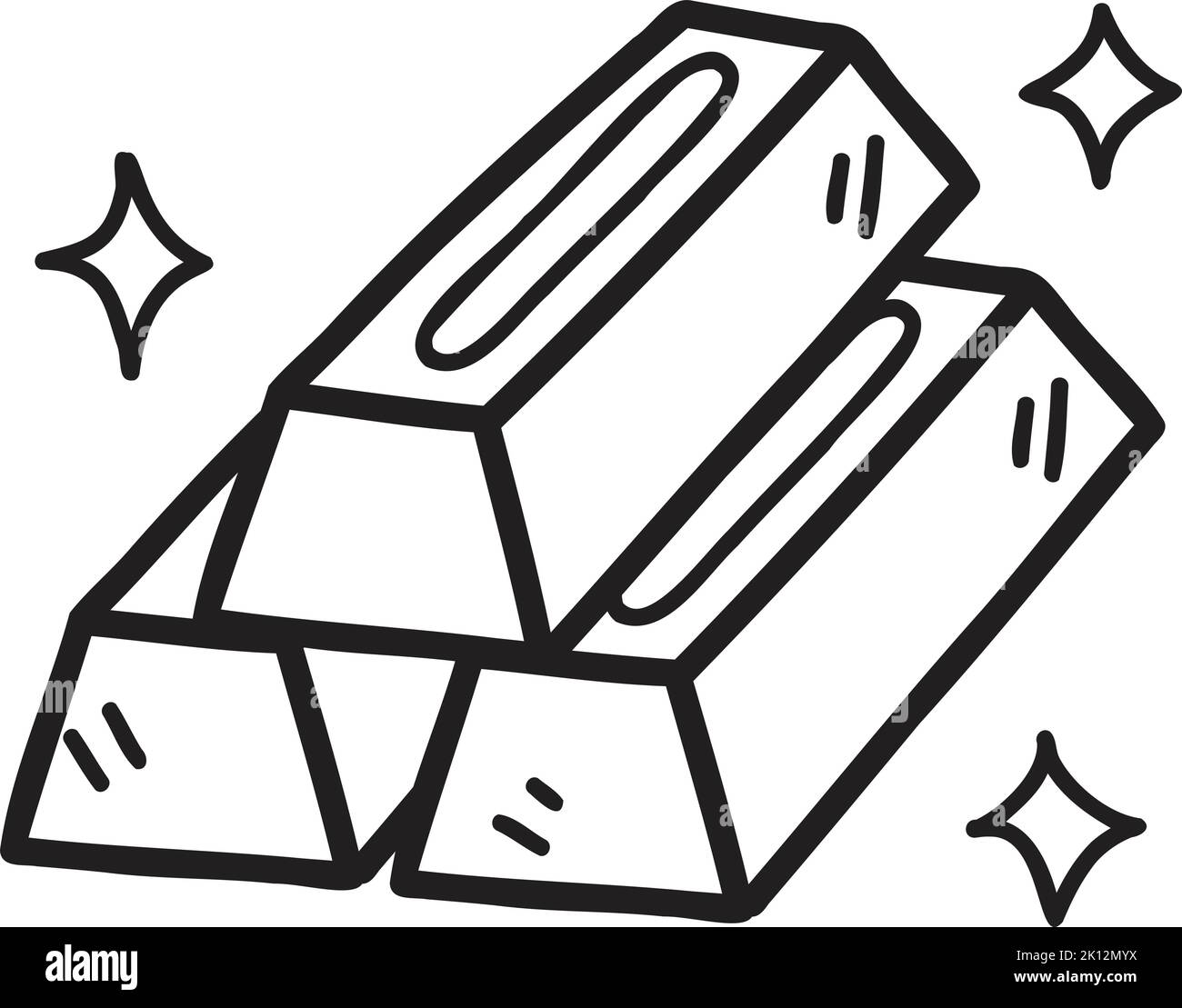 Hand Drawn gold bar illustration isolated on background Stock Vector ...