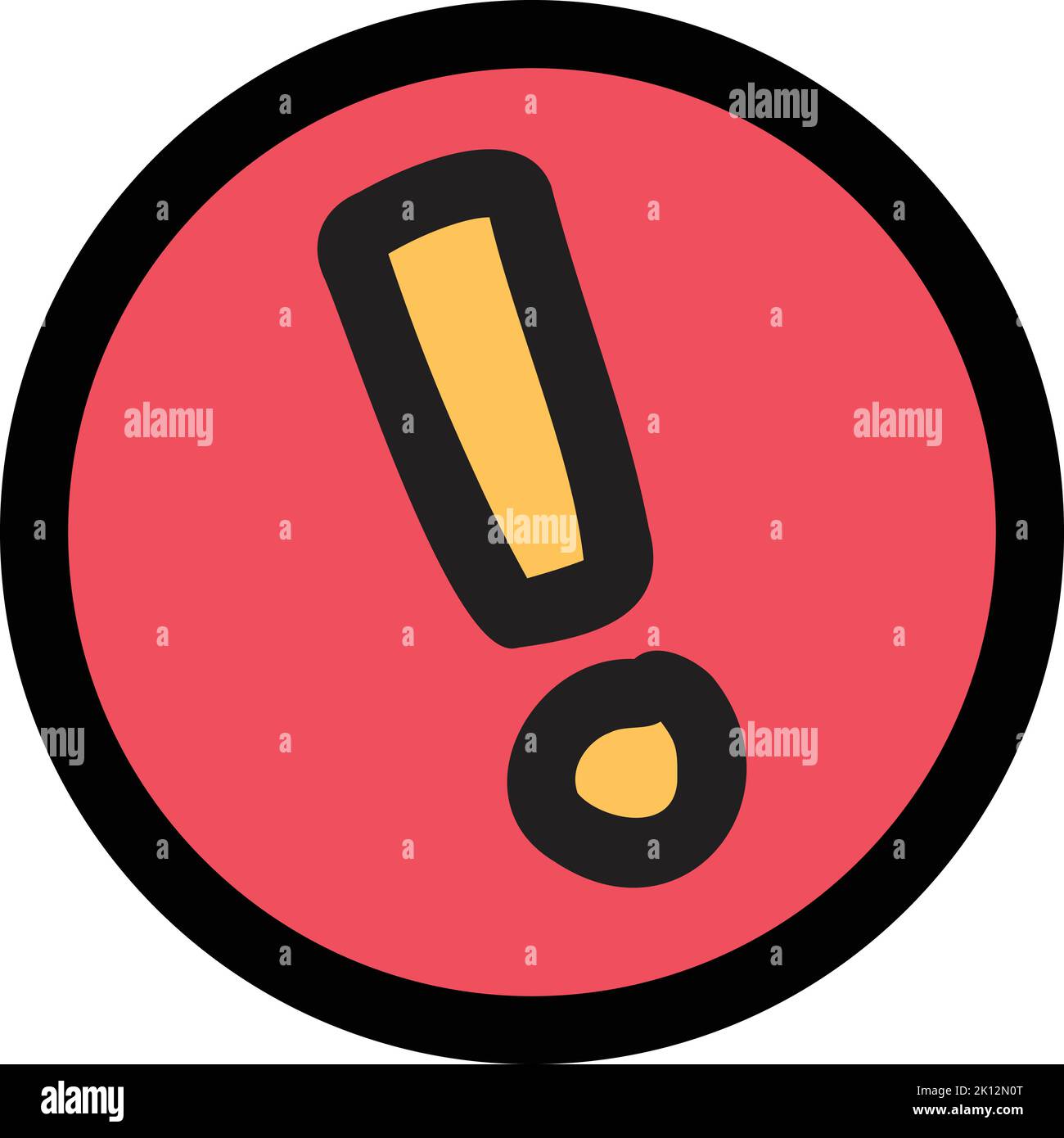 Hand Drawn Exclamation mark and speech box illustration isolated on ...