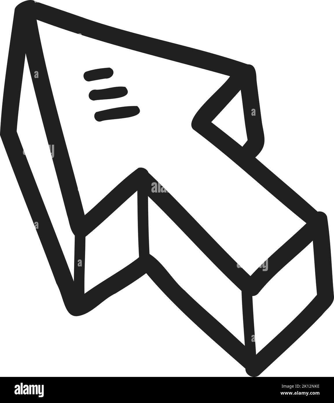 Hand Drawn up arrow illustration isolated on background Stock Vector ...