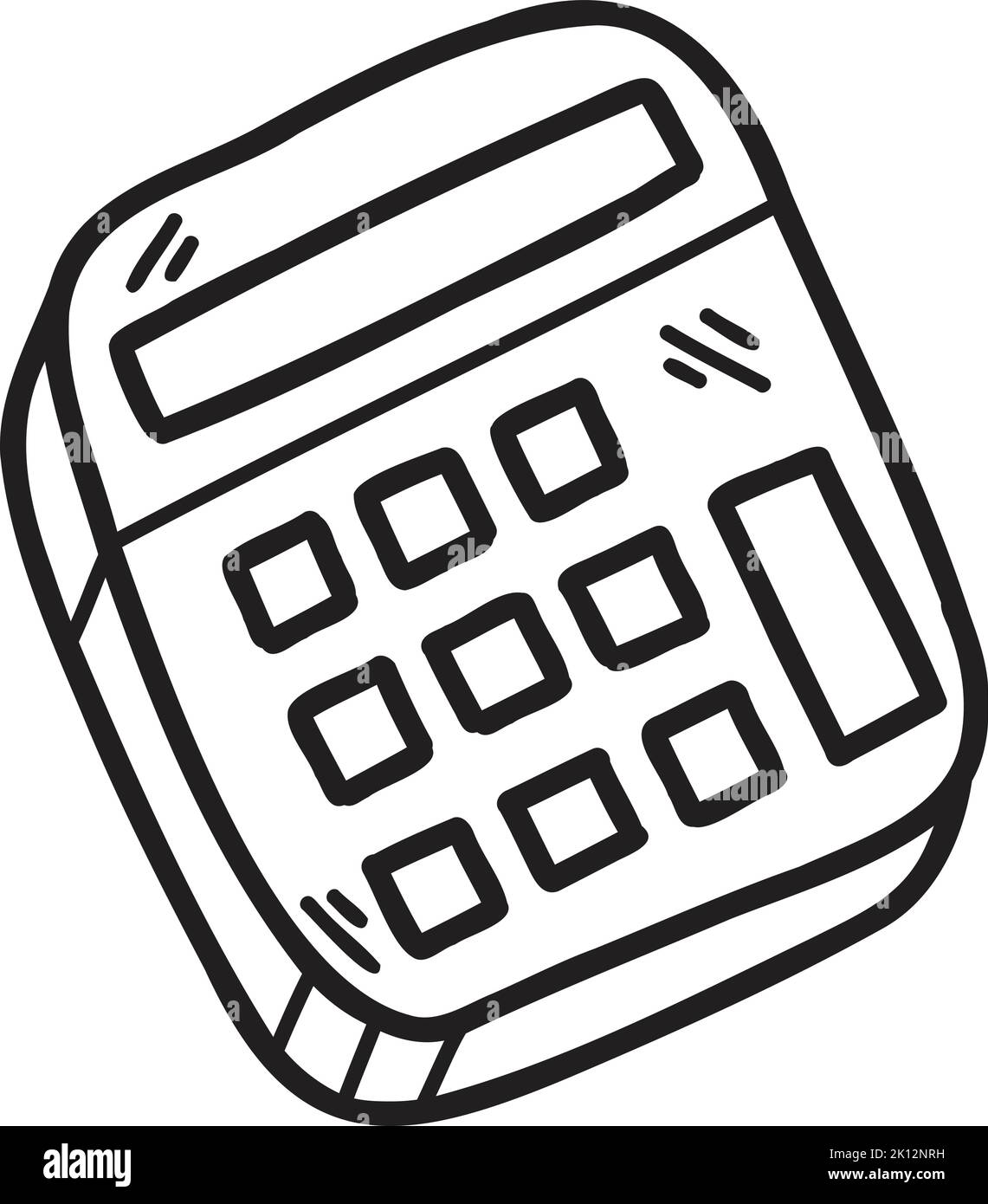 Hand Drawn calculator illustration isolated on background Stock Vector ...