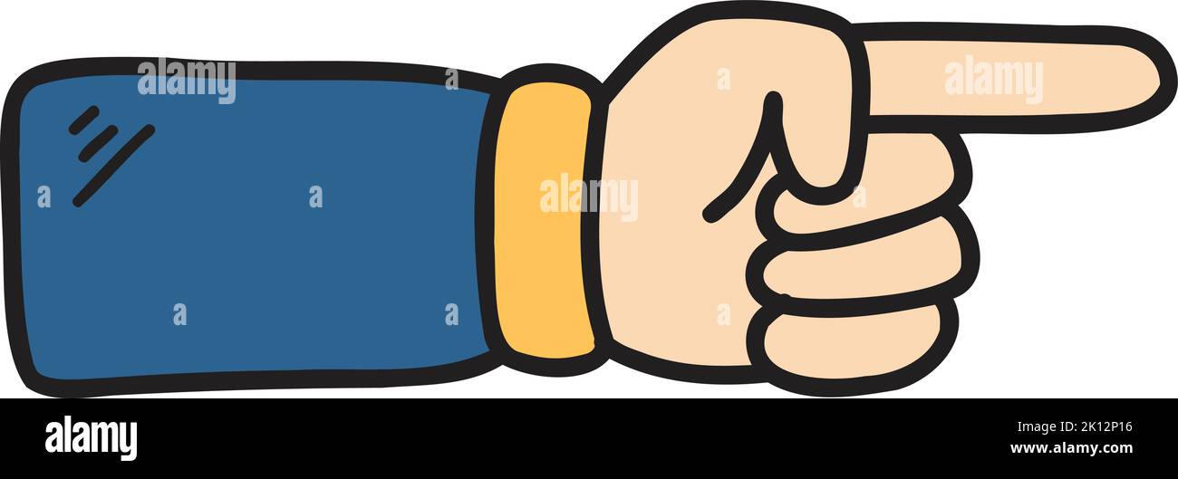 Hand Drawn finger pointing illustration isolated on background Stock ...