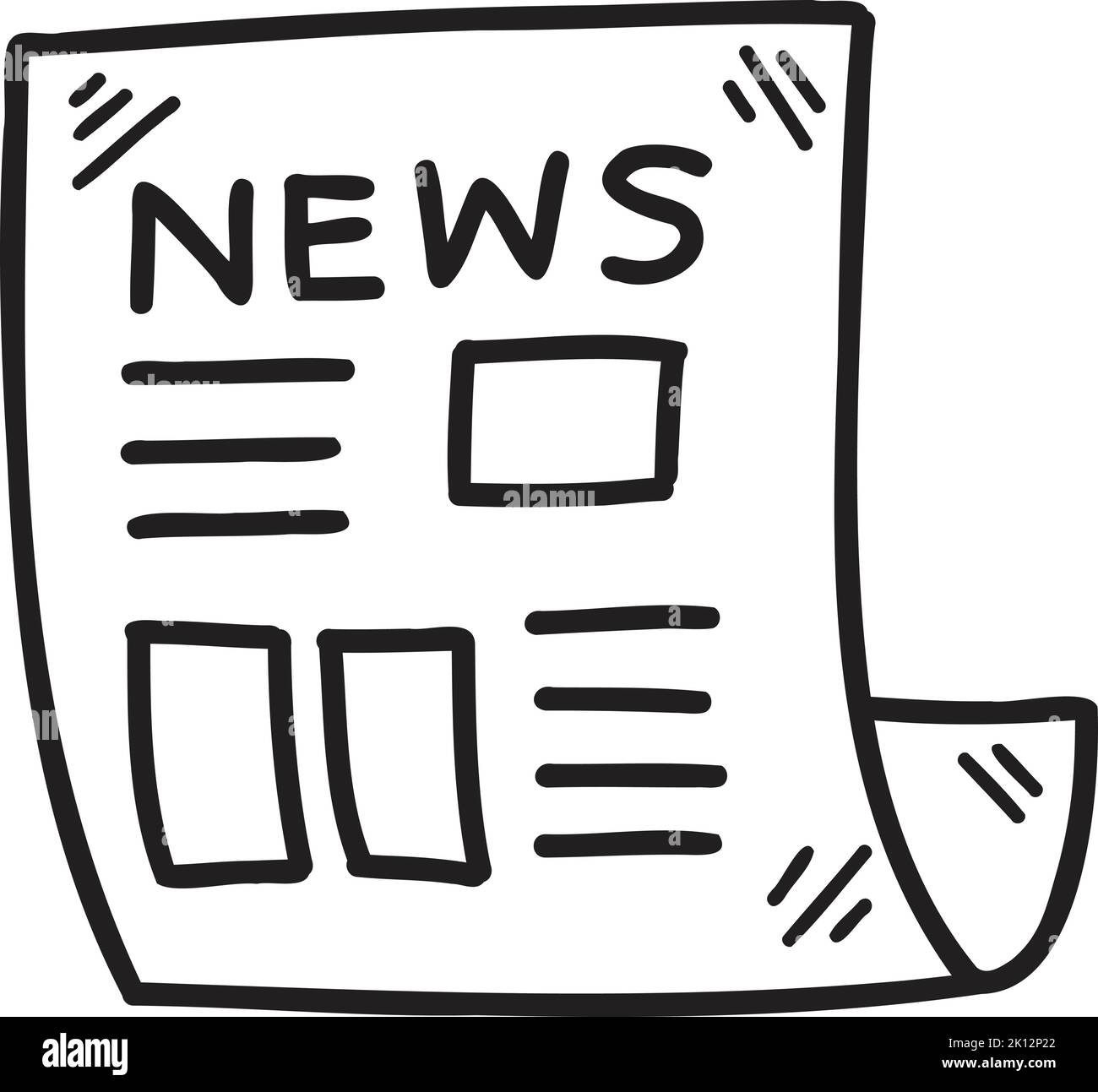 Hand Drawn newspaper illustration isolated on background Stock Vector ...