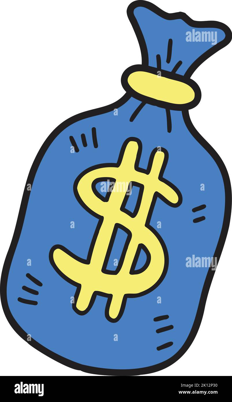 Hand Drawn money bag illustration isolated on background Stock Vector ...