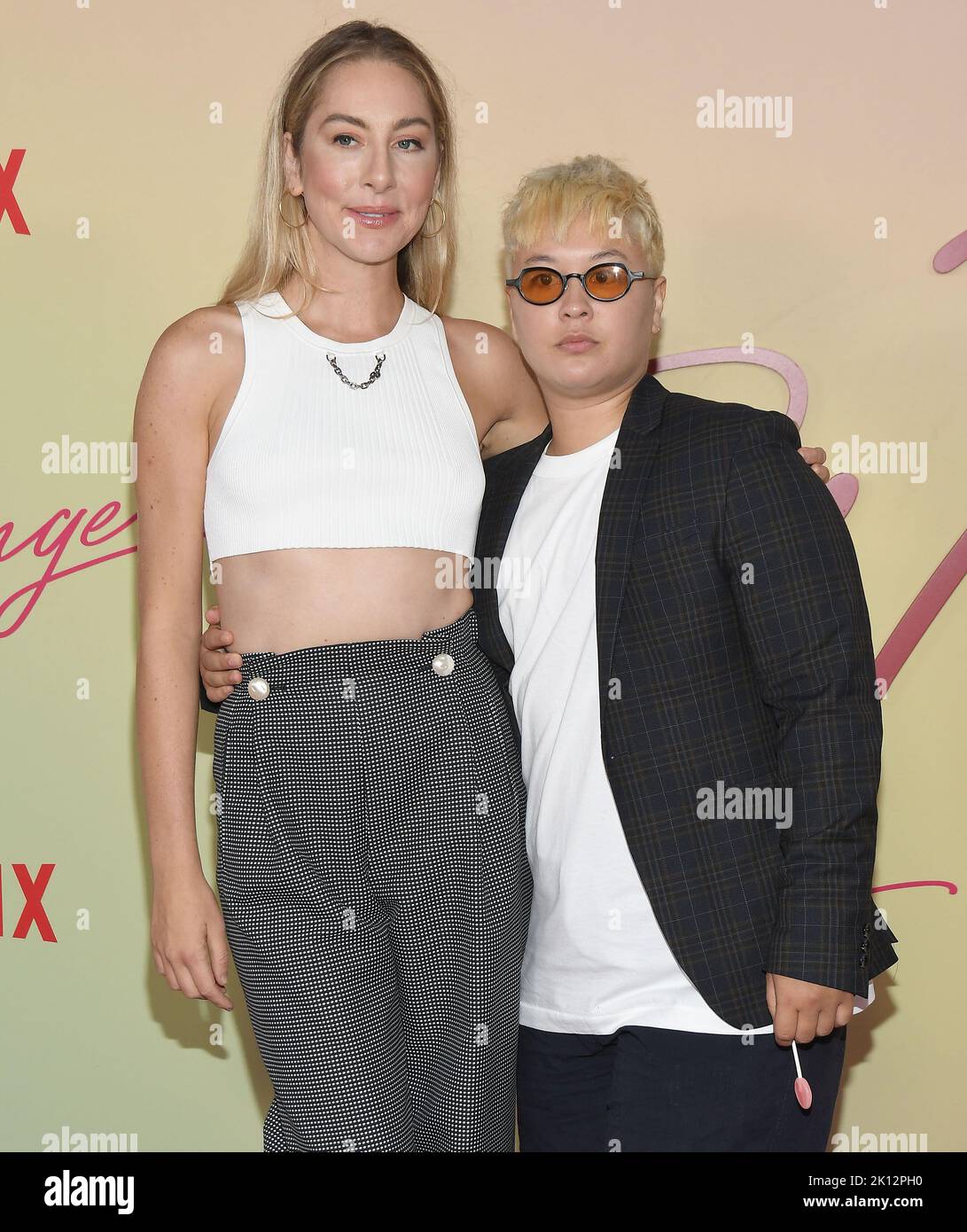 (L-R) Este Haim and Amanda Yamate at Netflix's DO REVENGE Premiere held ...