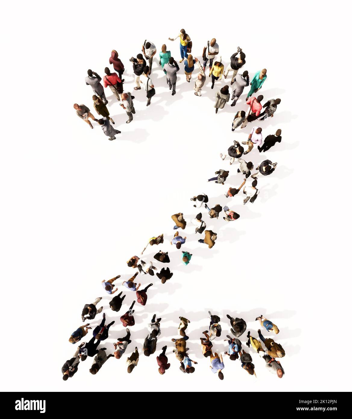 Concept or conceptual large community of people forming the font 2. 3d ...