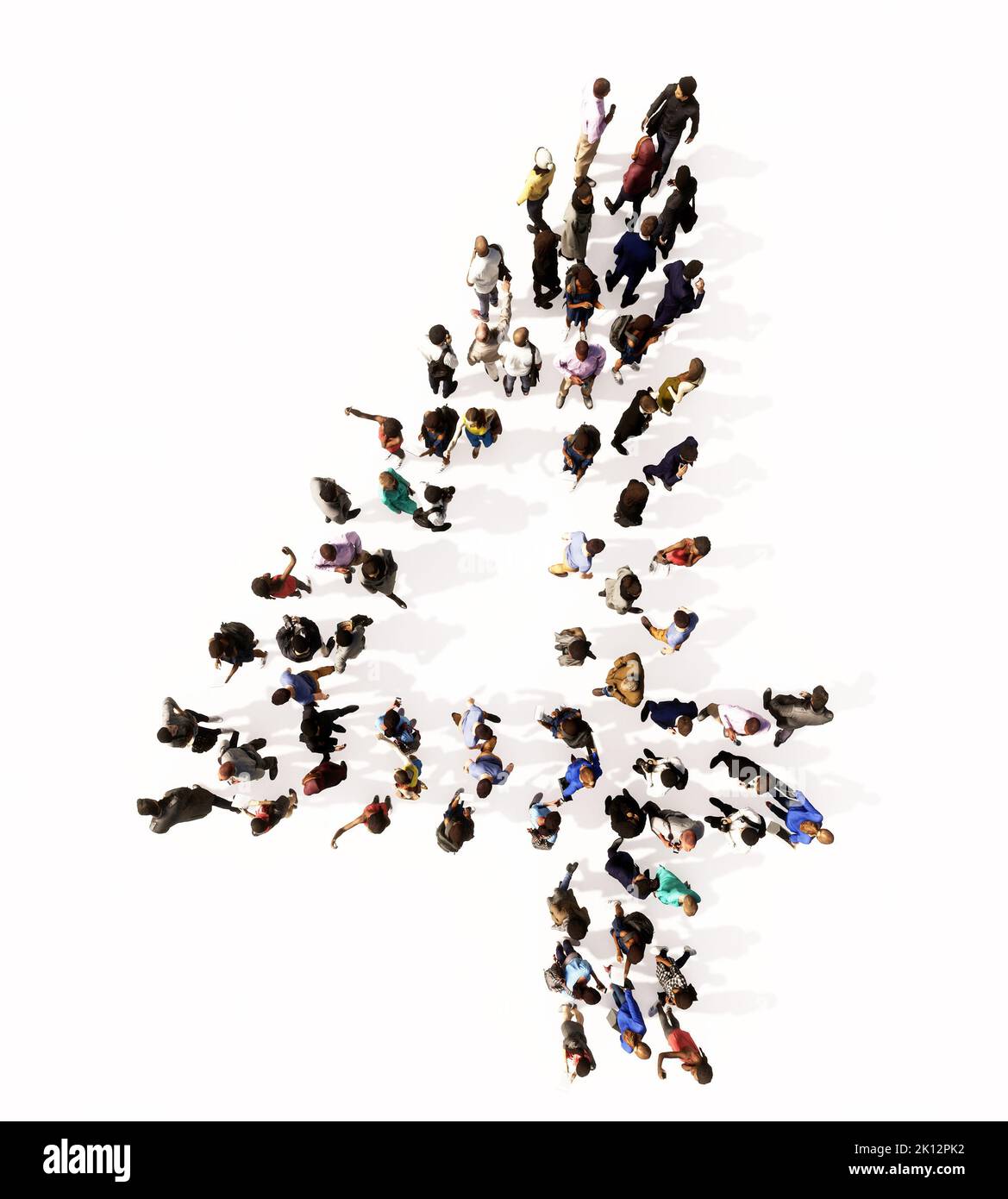 Concept or conceptual large community of people forming the font 4. 3d ...