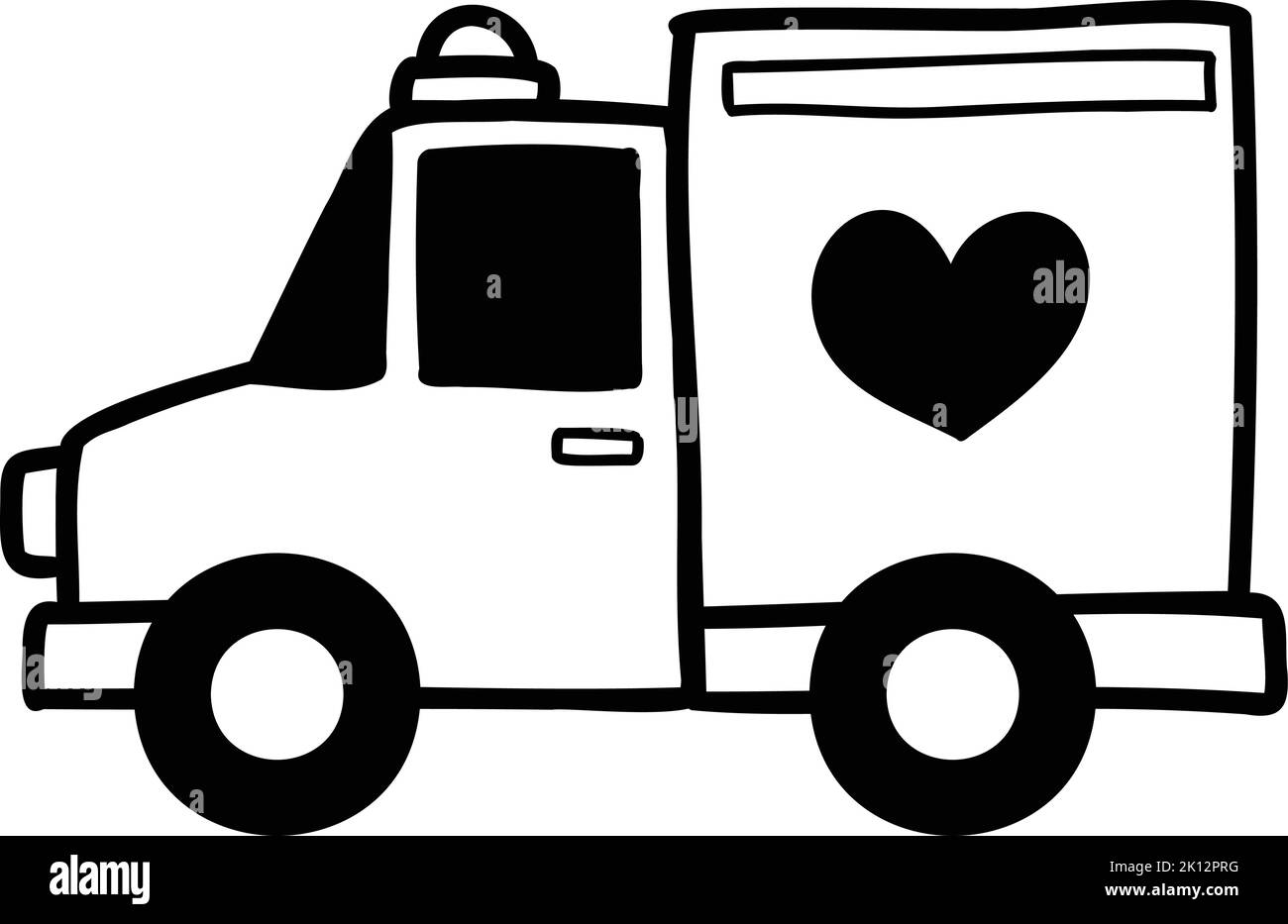 Hand Drawn ambulance illustration isolated on background Stock Vector ...