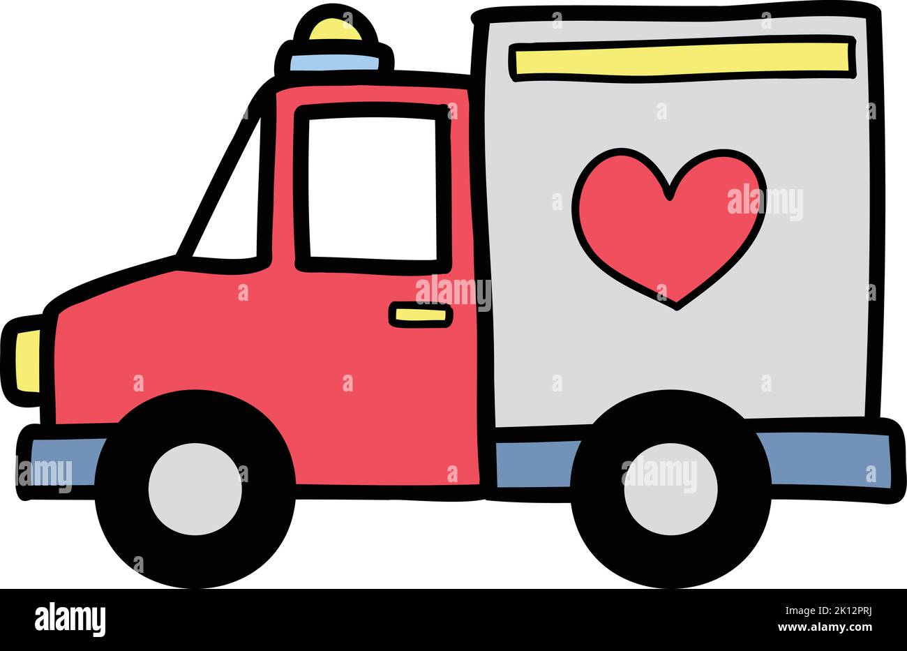 Hand Drawn ambulance illustration isolated on background Stock Vector ...