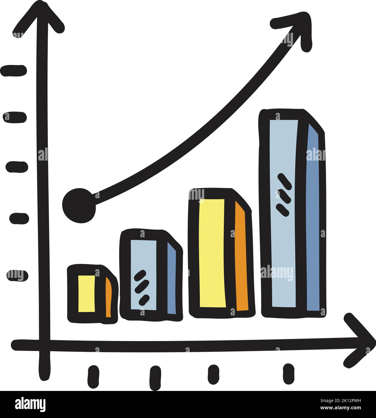 Hand Drawn graph illustration isolated on background Stock Vector Image ...