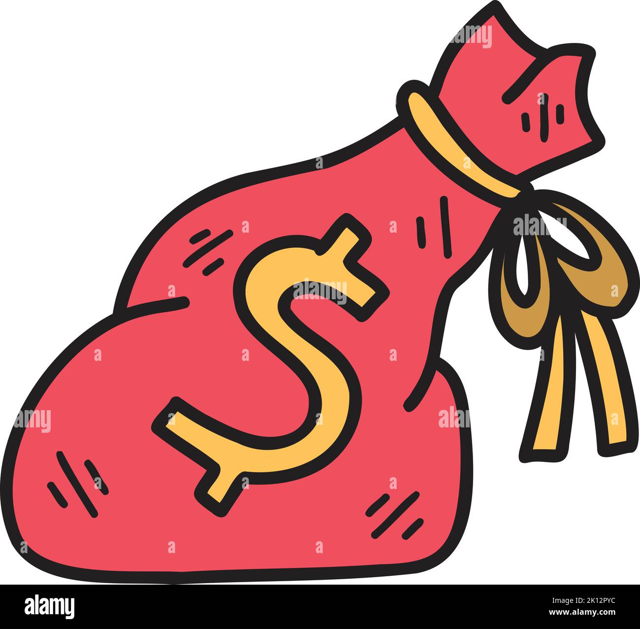 Hand Drawn money bag illustration isolated on background Stock Vector ...