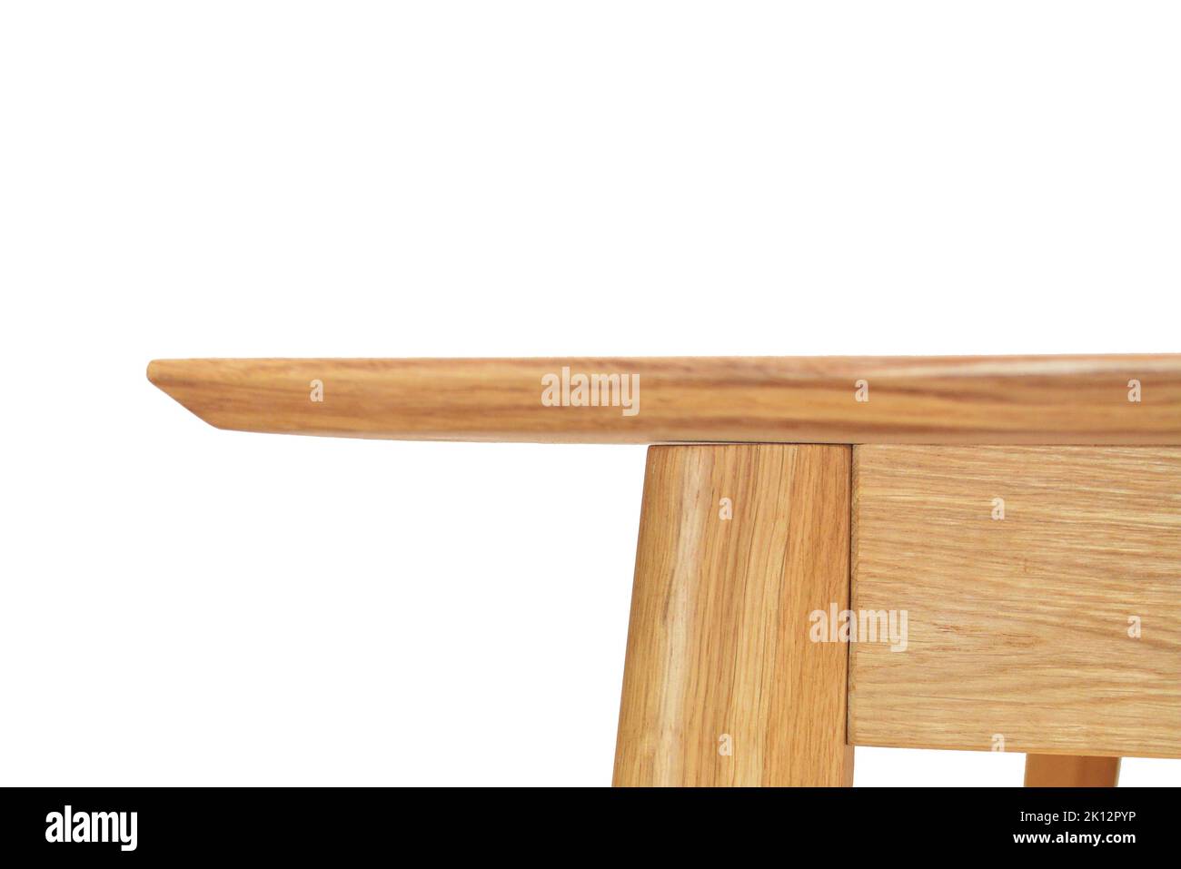 Wooden dinner table surface. Natural wood furniture close view isolated ...