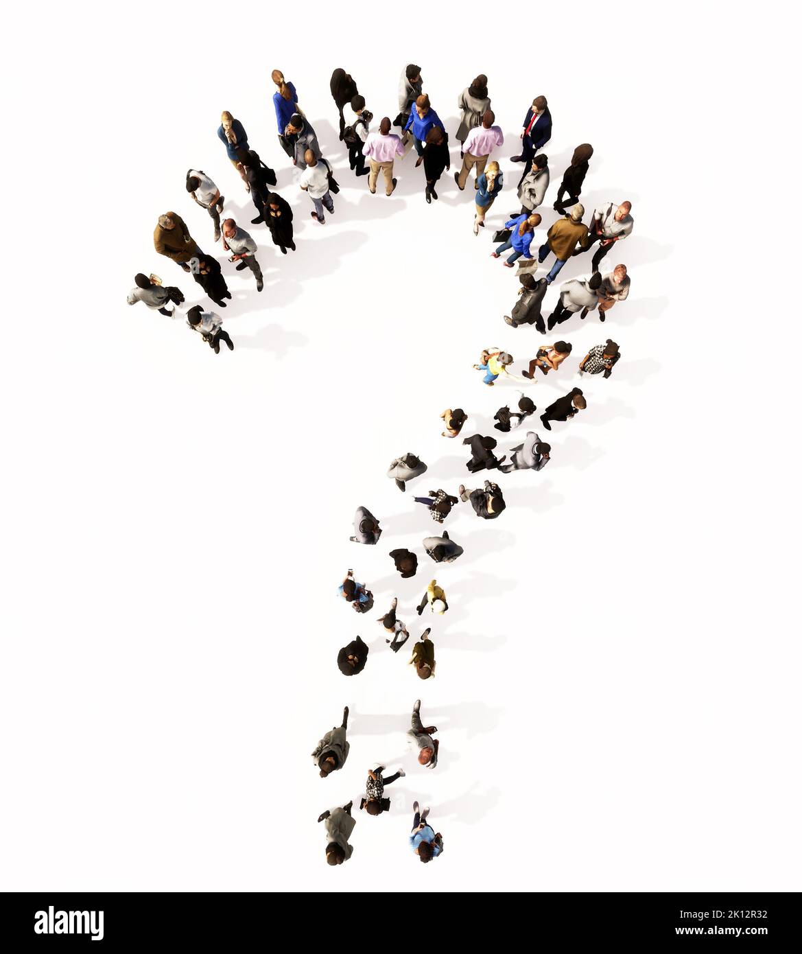 Concept or conceptual large community of people forming the ? font. 3d ...