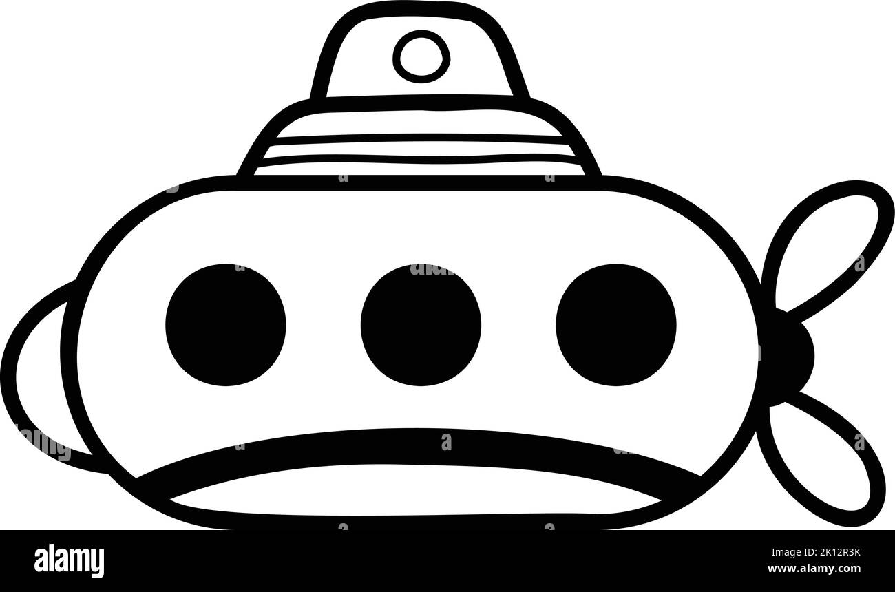 Hand Drawn submarine illustration isolated on background Stock Vector ...