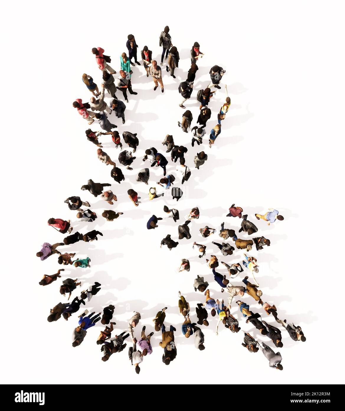 Concept or conceptual large community of people forming the ampersand ...