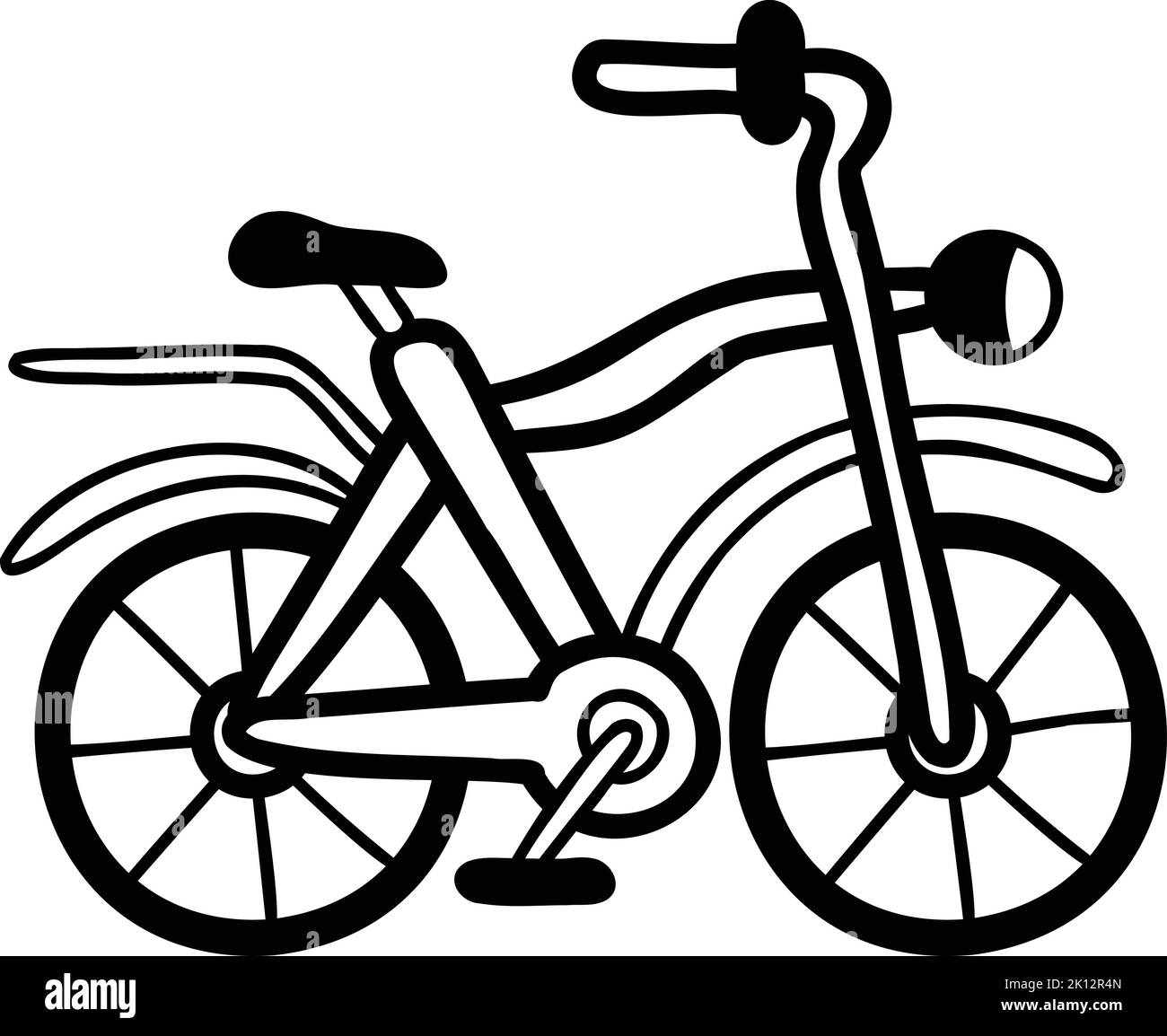 Hand Drawn bicycle illustration isolated on background Stock Vector ...
