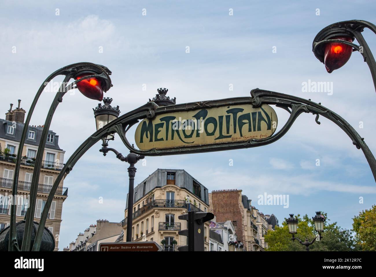 Paris, France. August 2022. Close up of a Metropolitain sign ...