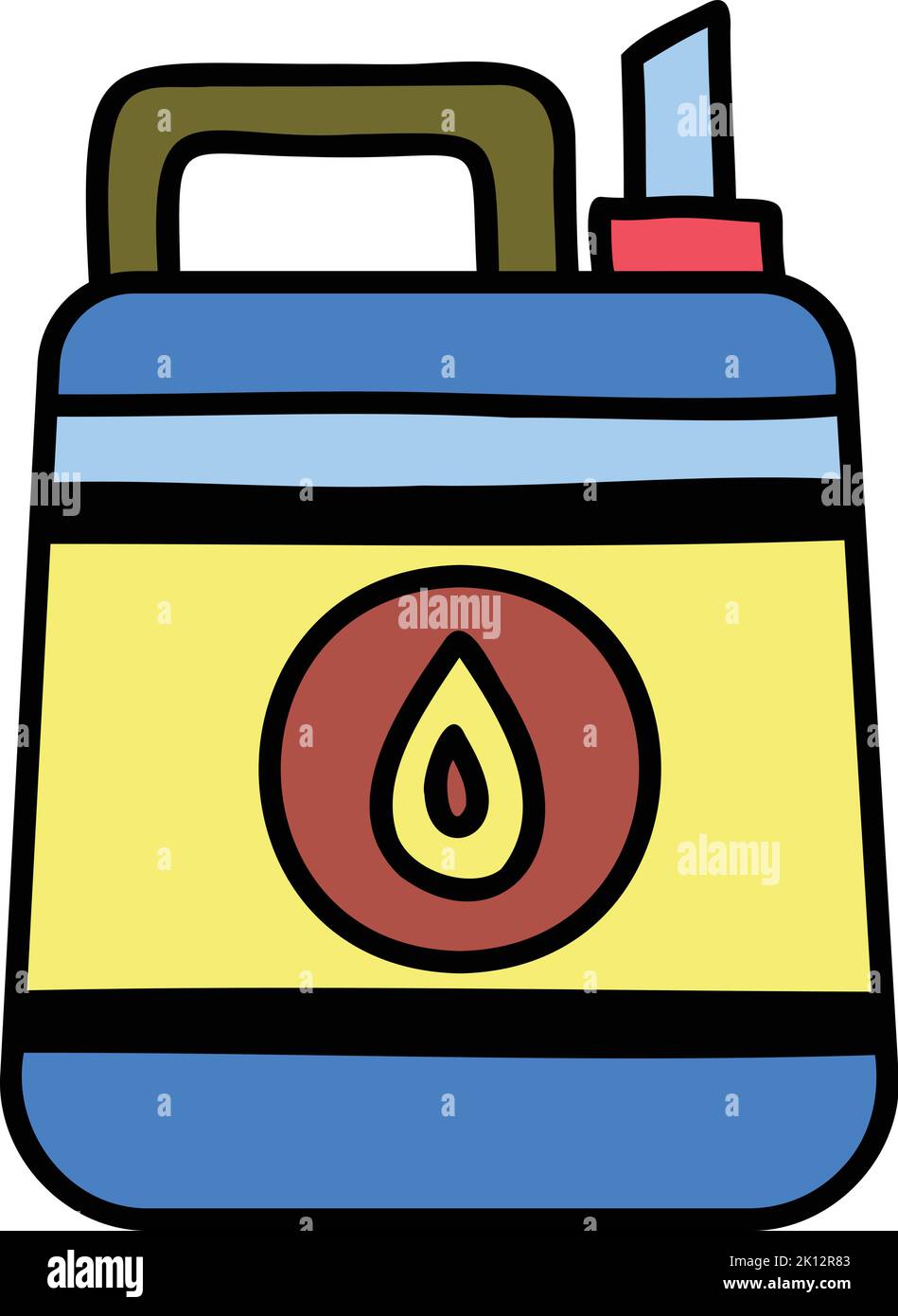 Hand Drawn oil containers handle illustration isolated on background ...