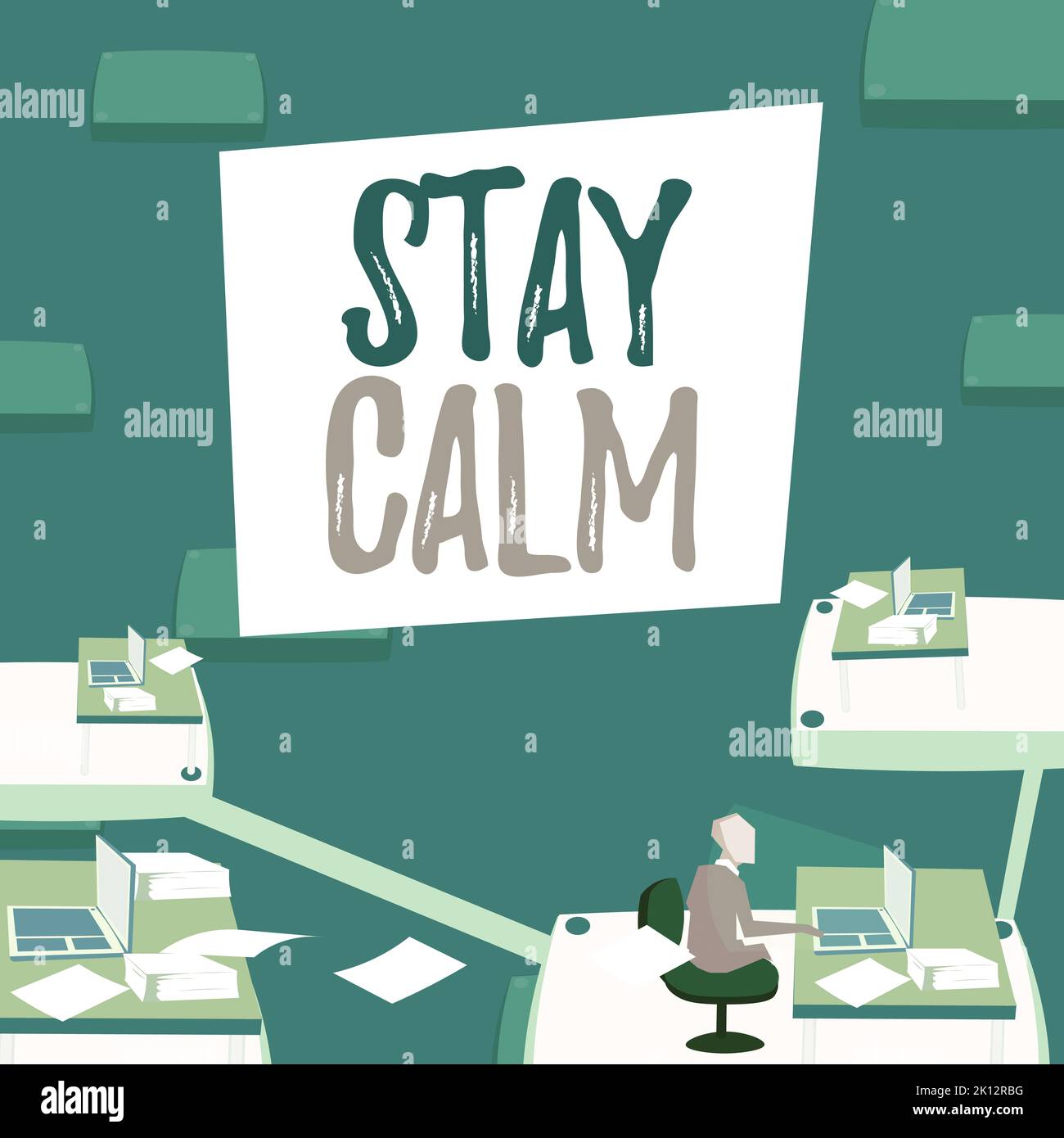 Handwriting text Stay Calm. Business concept Maintain in a state of ...