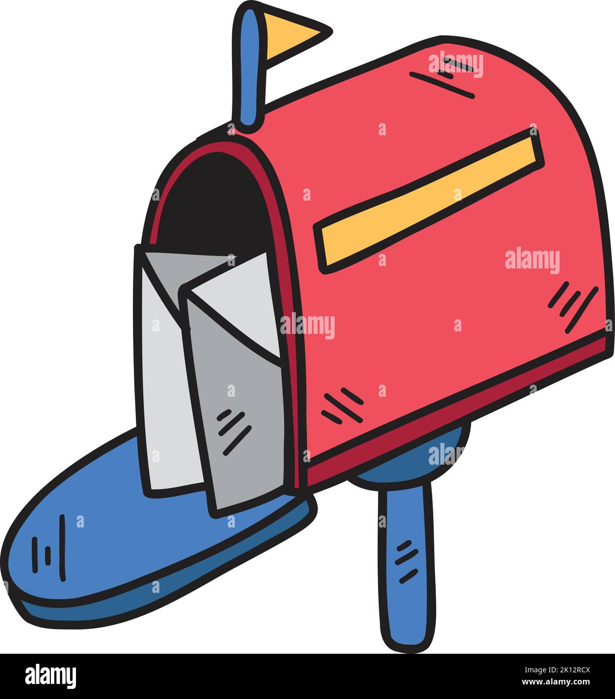 Hand Drawn mailbox illustration isolated on background Stock Vector ...