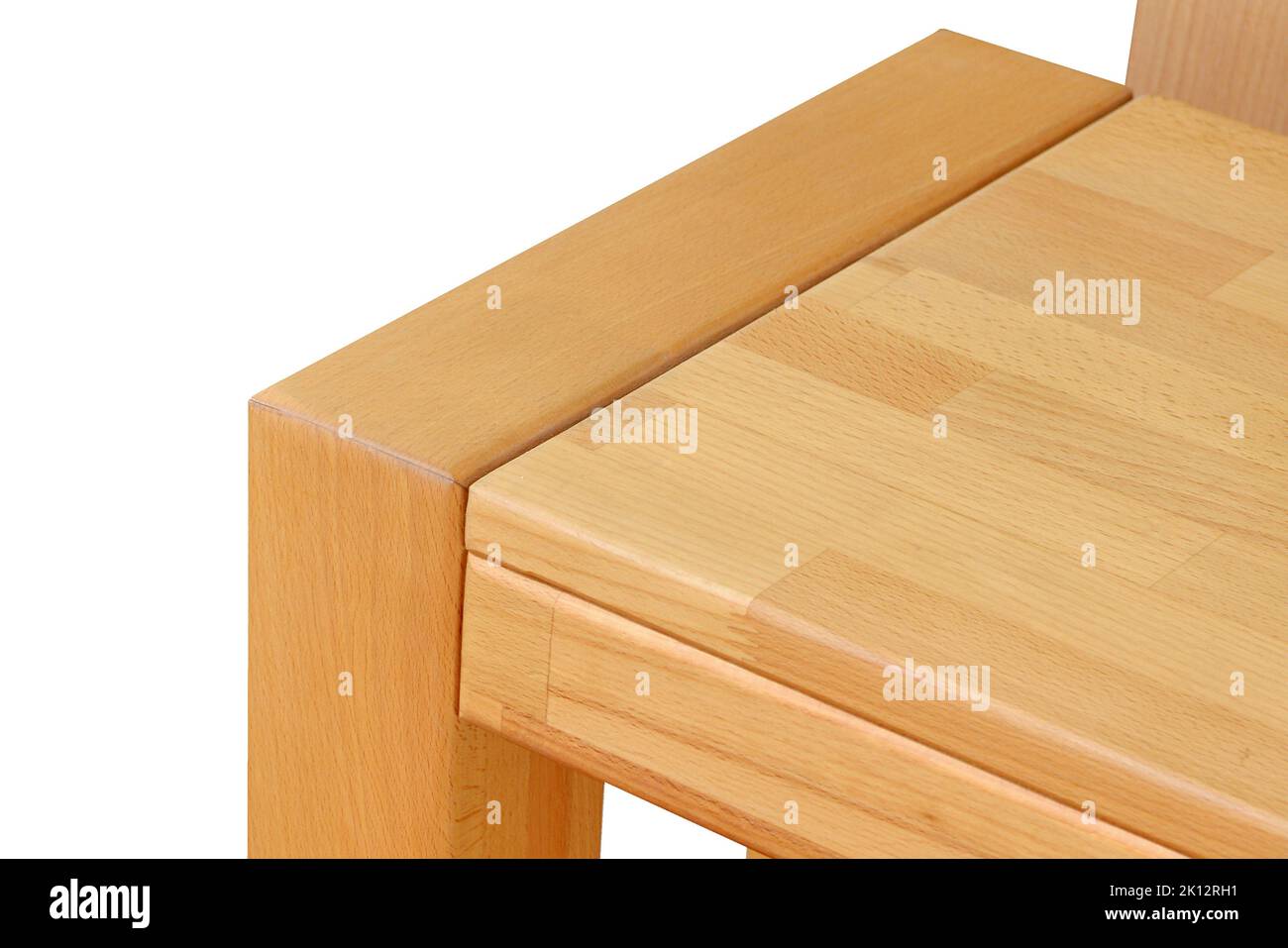 Wooden bench surface. Natural wood furniture close view, isolated over ...