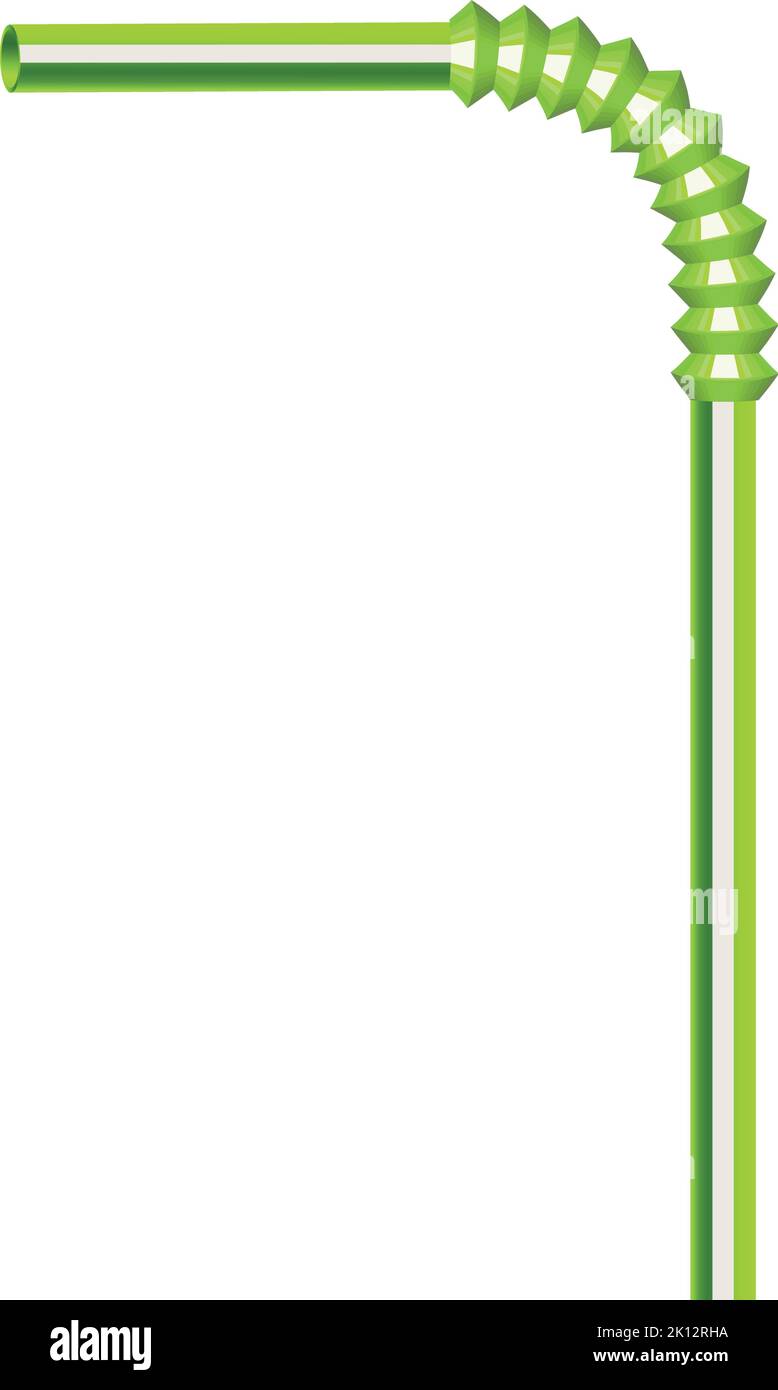Green disposable straw. Juice drinking plastic pipe Stock Vector Image ...