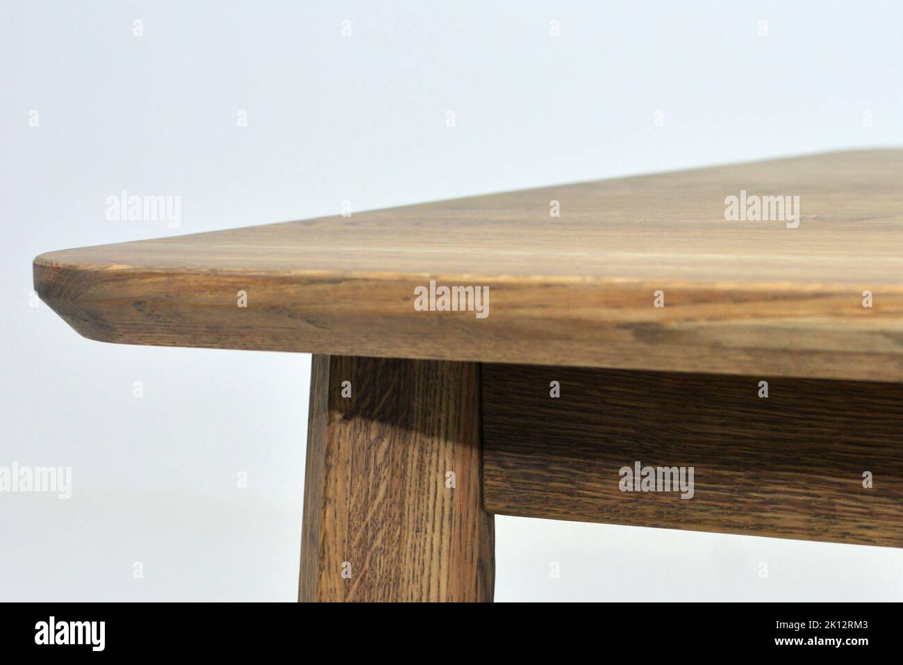 Wooden dinner table surface. Natural wood furniture close view ...