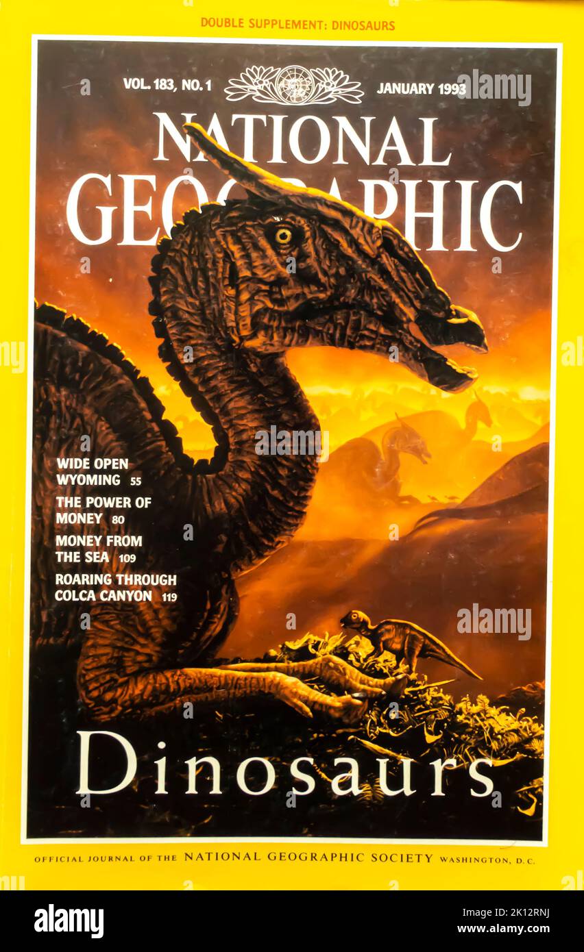 National Geographic magazine cover, January 1993 Stock Photo - Alamy