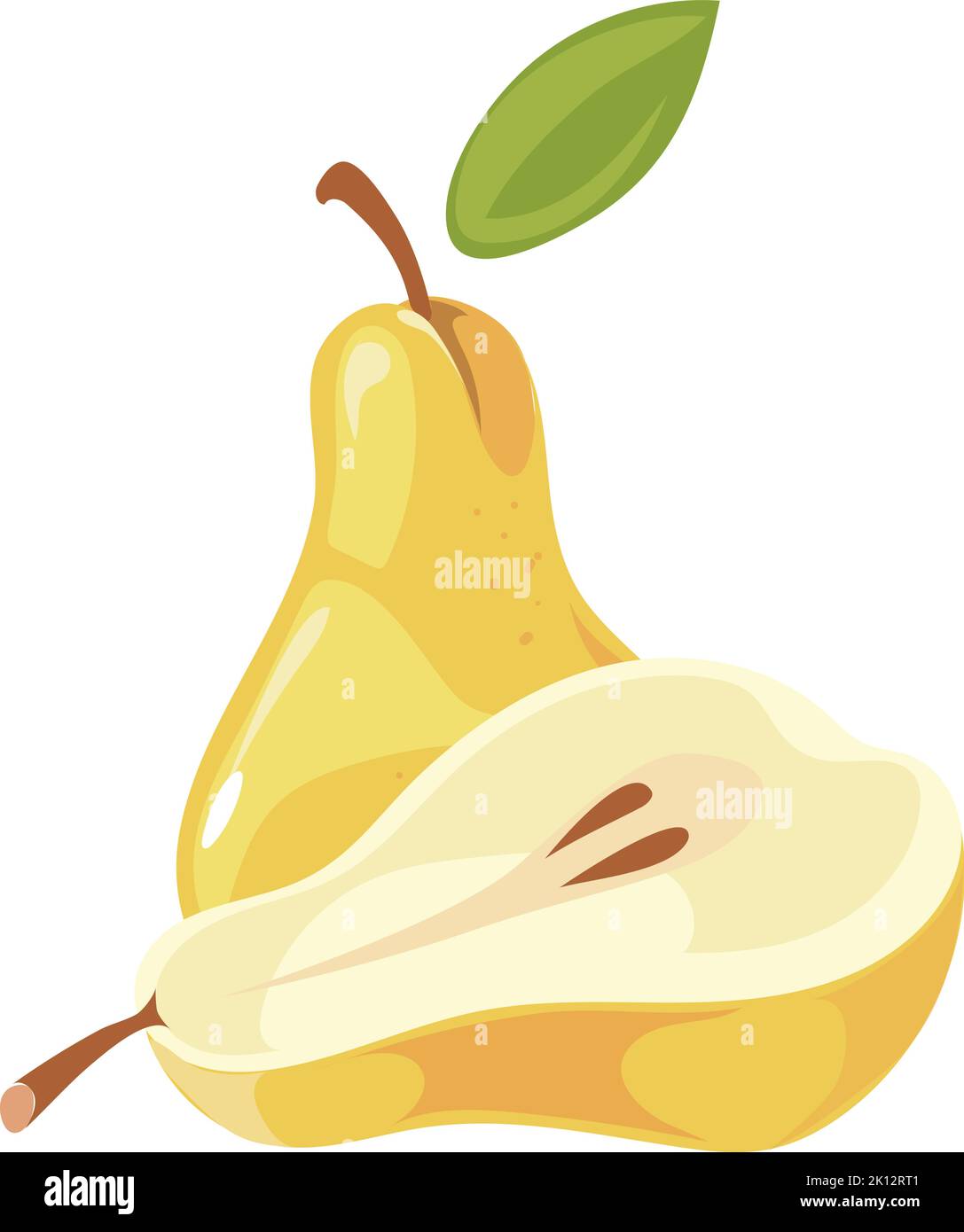 Pear cut icon. Cartoon ripe garden fruit Stock Vector Image & Art - Alamy