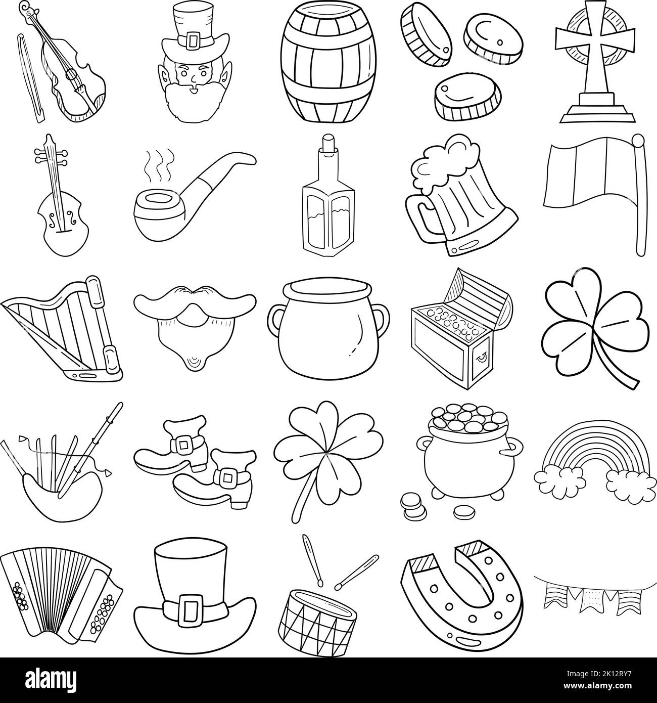 Hand drawing gold doodle Stock Vector Images - Alamy