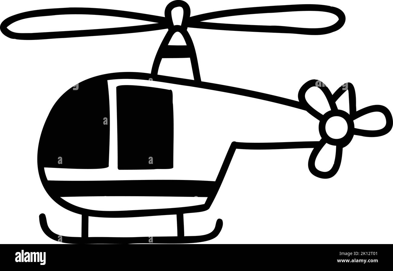 Hand Drawn helicopter illustration isolated on background Stock Vector ...