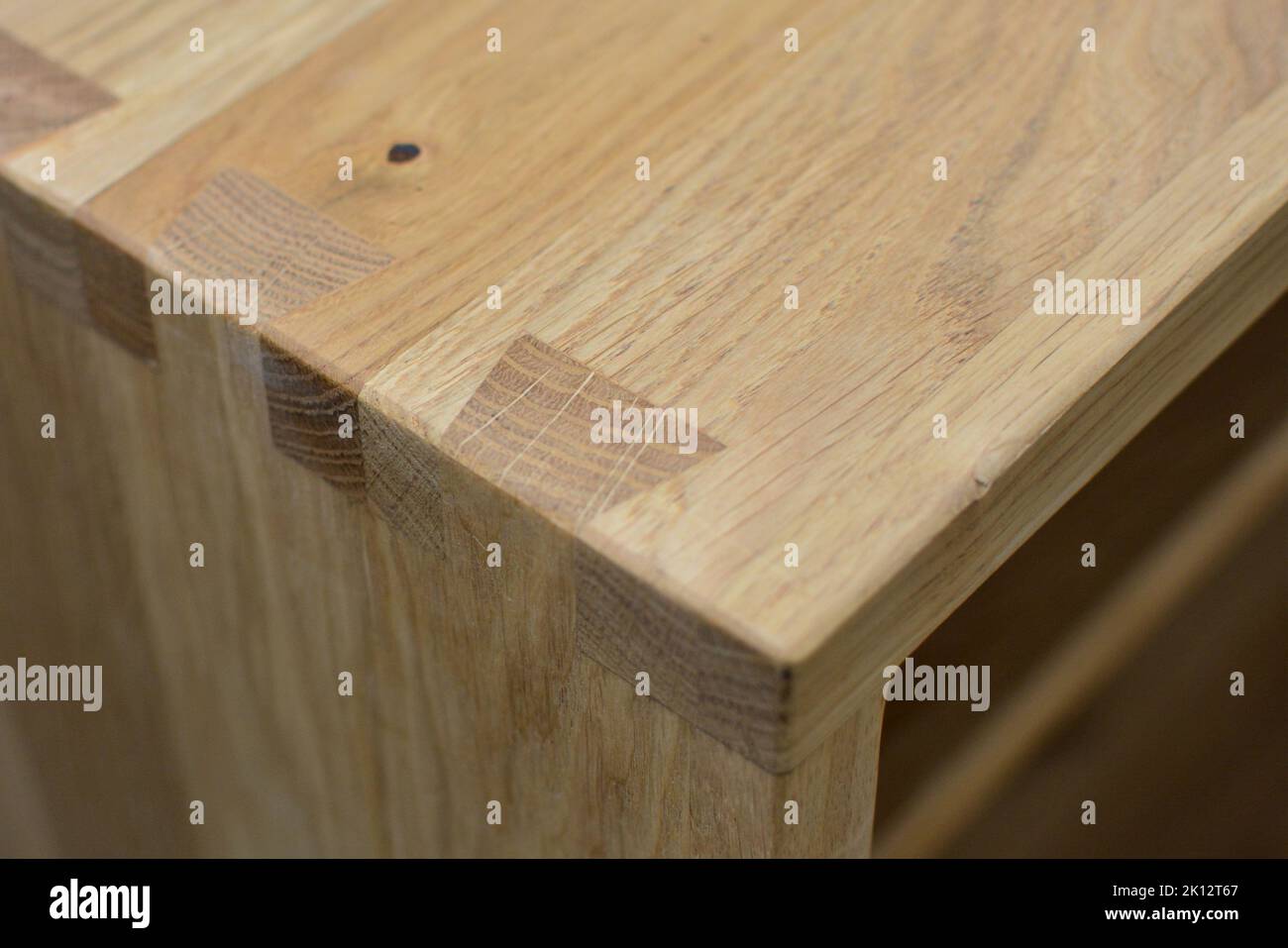 Wooden writing desk surface. Natural wood furniture close view photo ...