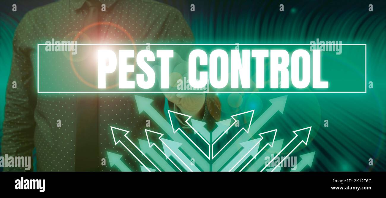 Sign displaying Pest Control. Business idea Killing destructive insects ...