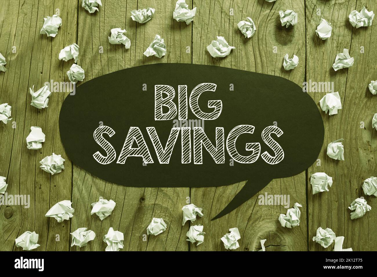 Conceptual caption Big Savings. Word for income not spent or deferred ...